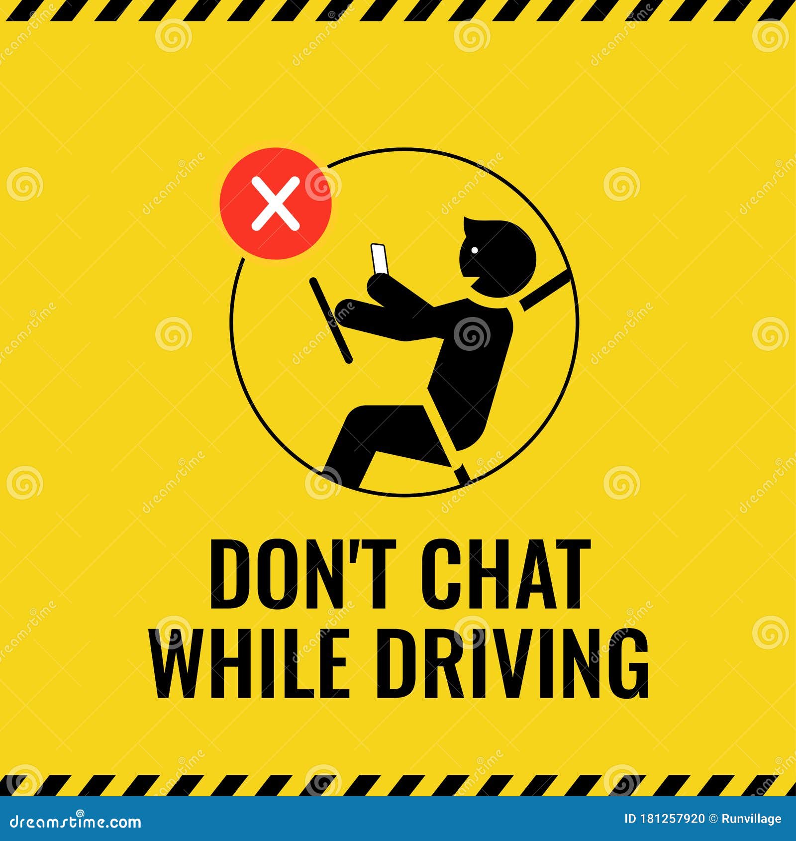 Do Not Texting or Chat while Driving Sign Stock Vector - Illustration ...