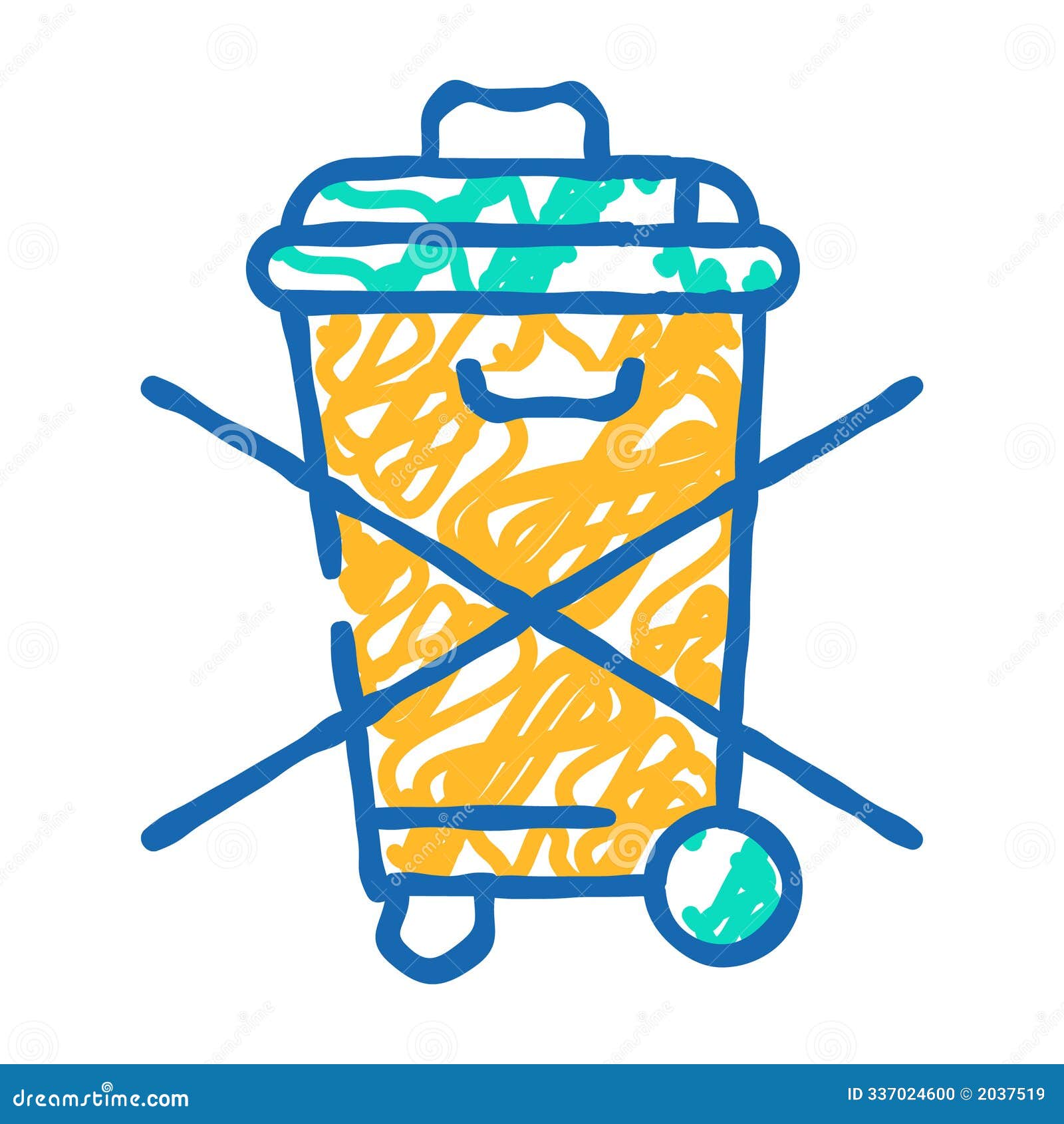 Do Not Throw Garbage Bin Icon Doodle Illustration Stock Illustration ...