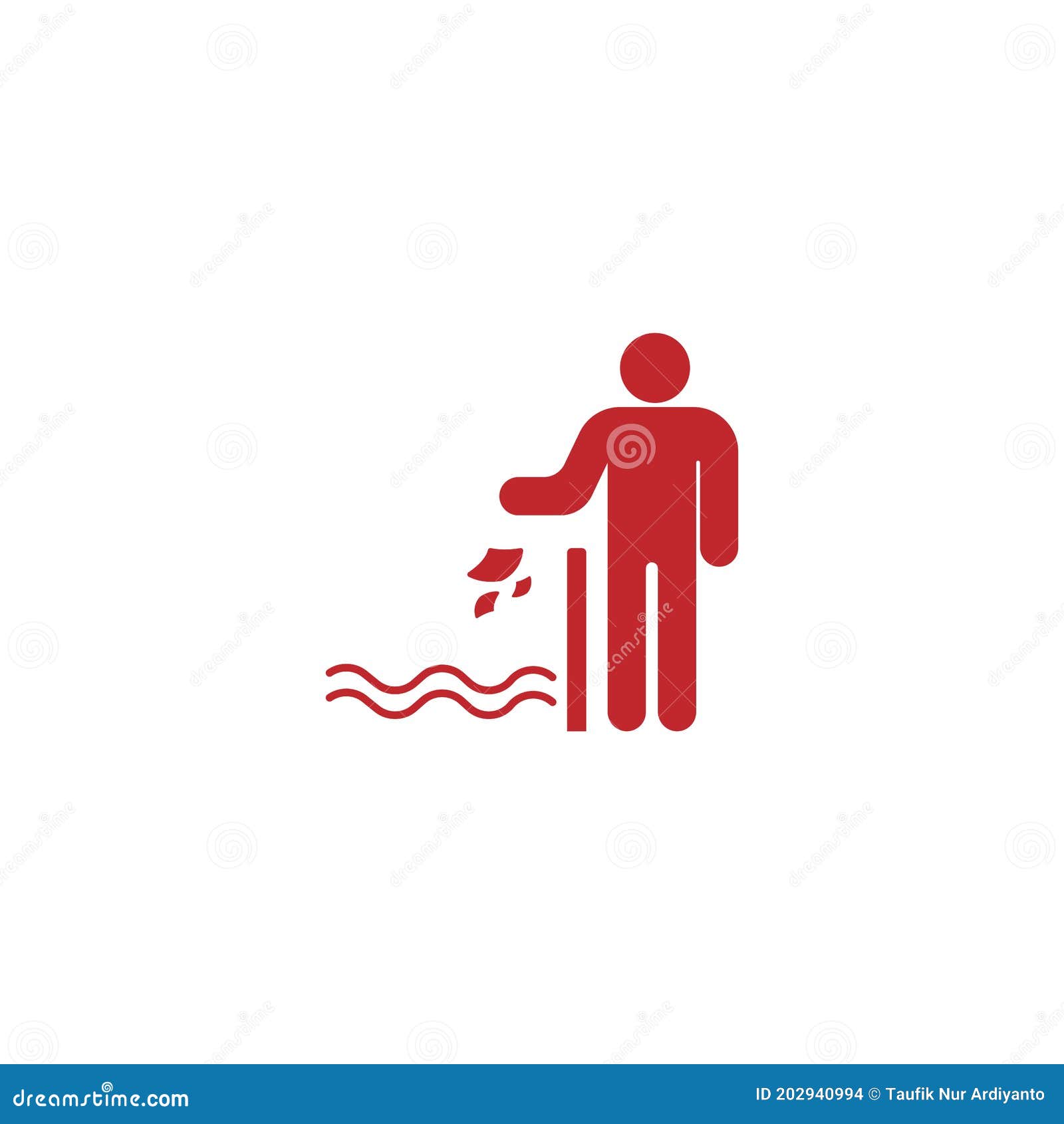 Do Not Throw Garbage in the River Icon Stock Vector - Illustration of ...