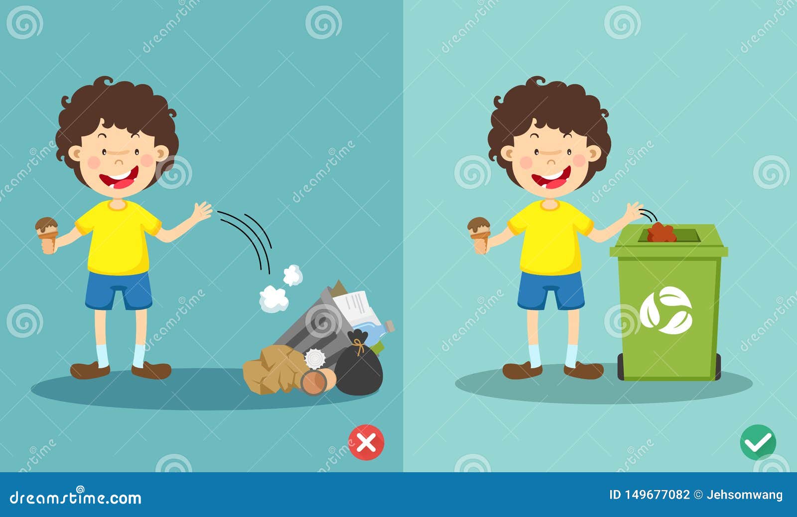 Set Of No Dumping Or Littering Signs Cartoon Vector | CartoonDealer.com ...
