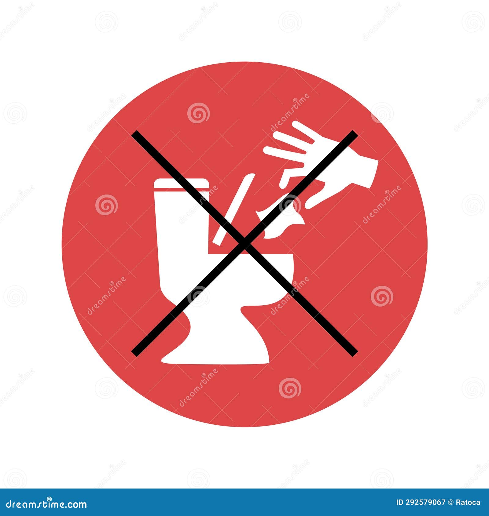 Do Not Throw Paper In The Toilet Symbol. Vector Illustration ...