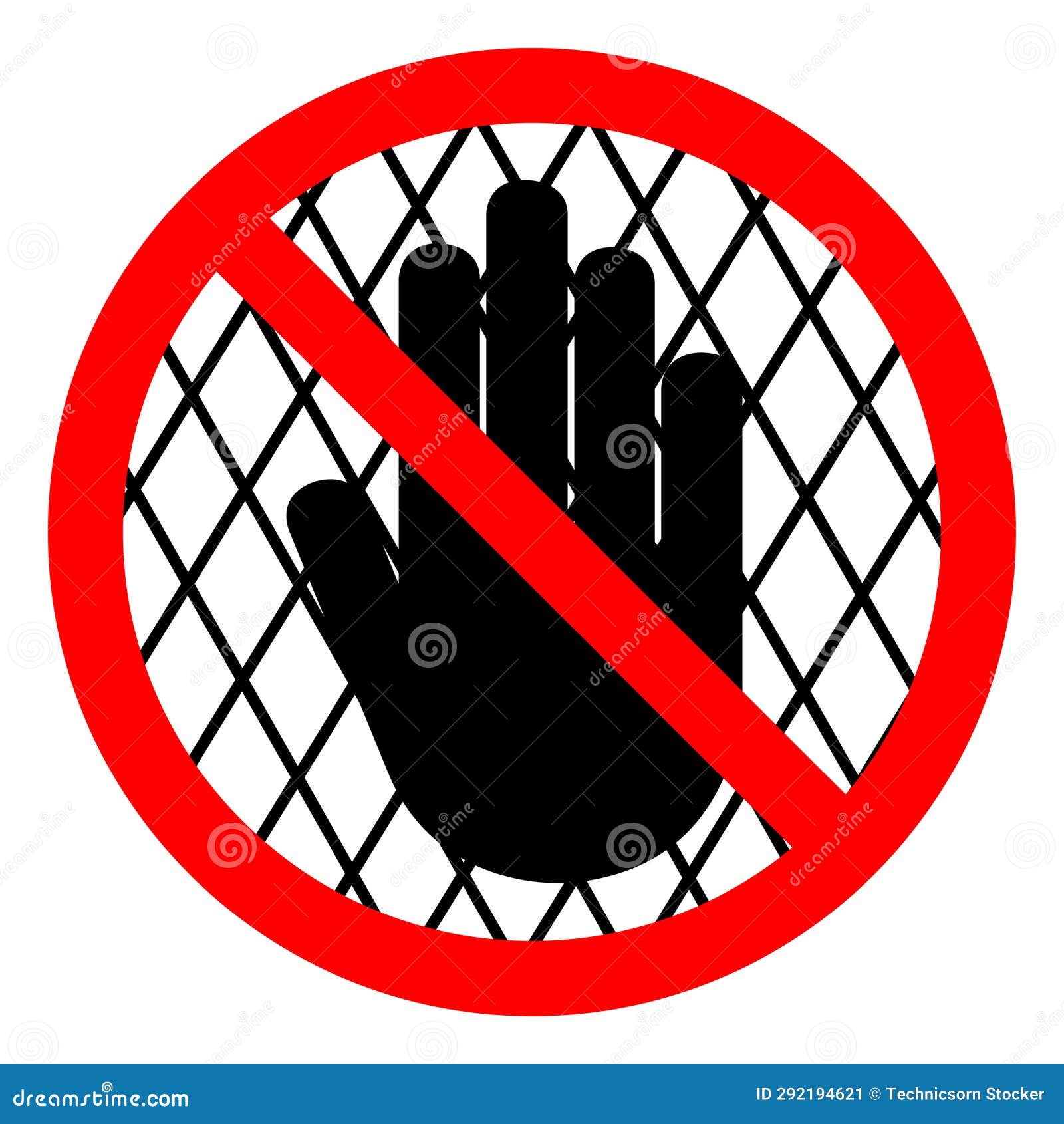 Do Not Touch the Cage Symbol Sign ,Vector Illustration, Isolate on ...