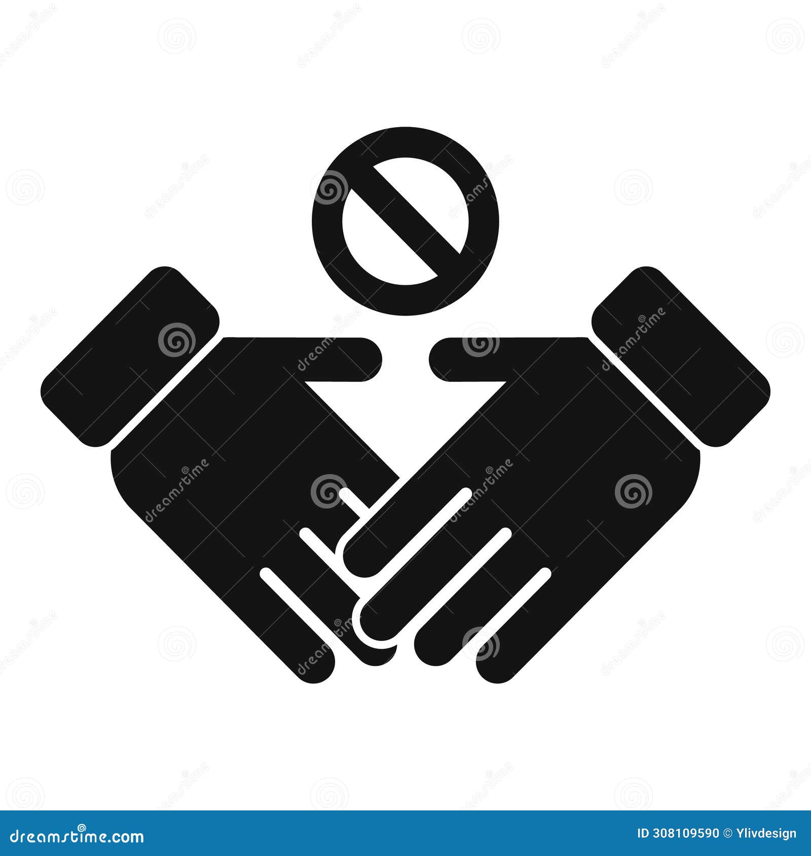 Do Not Touch Hand Shake Icon Simple Vector. Avoid Contact Stock Vector ...