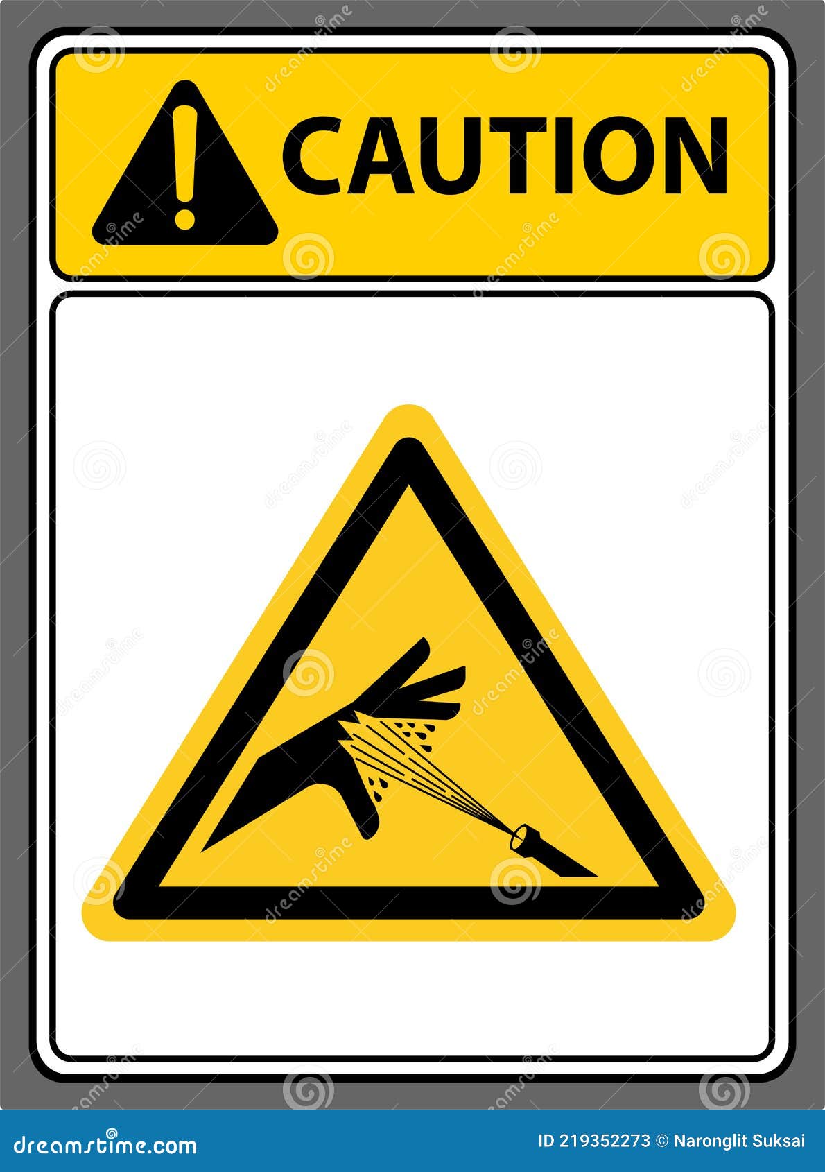 Do Not Touch the High Pressure Water Jets with Your Hands.,Caution Sign ...