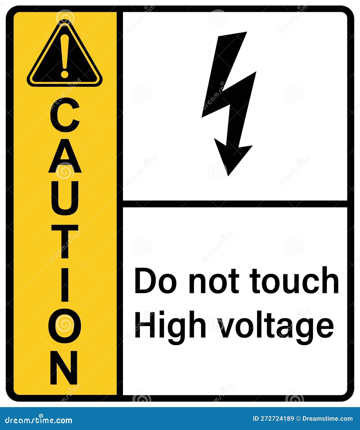 Do Not Touch High Voltage.Sign Caution Stock Vector - Illustration of ...