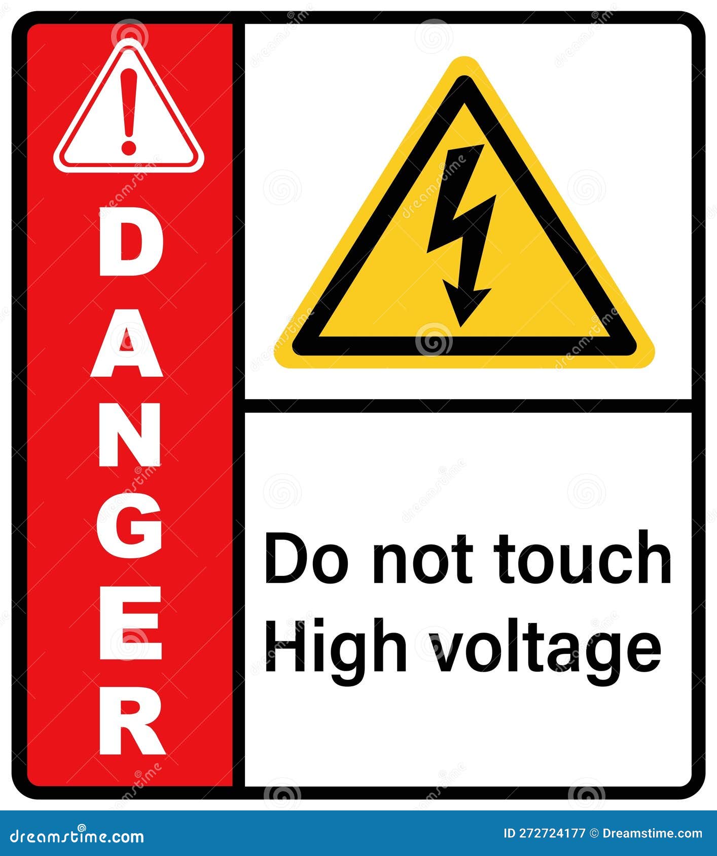 Do Not Touch High Voltage.Sign Danger Cartoon Vector | CartoonDealer ...