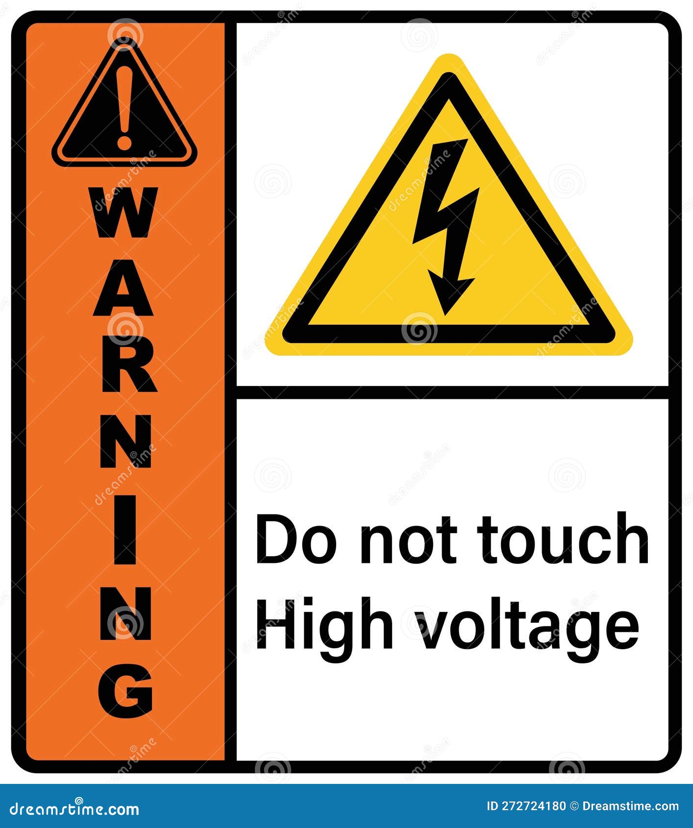 Do Not Touch High Voltage.Sign Warning Stock Vector - Illustration of ...