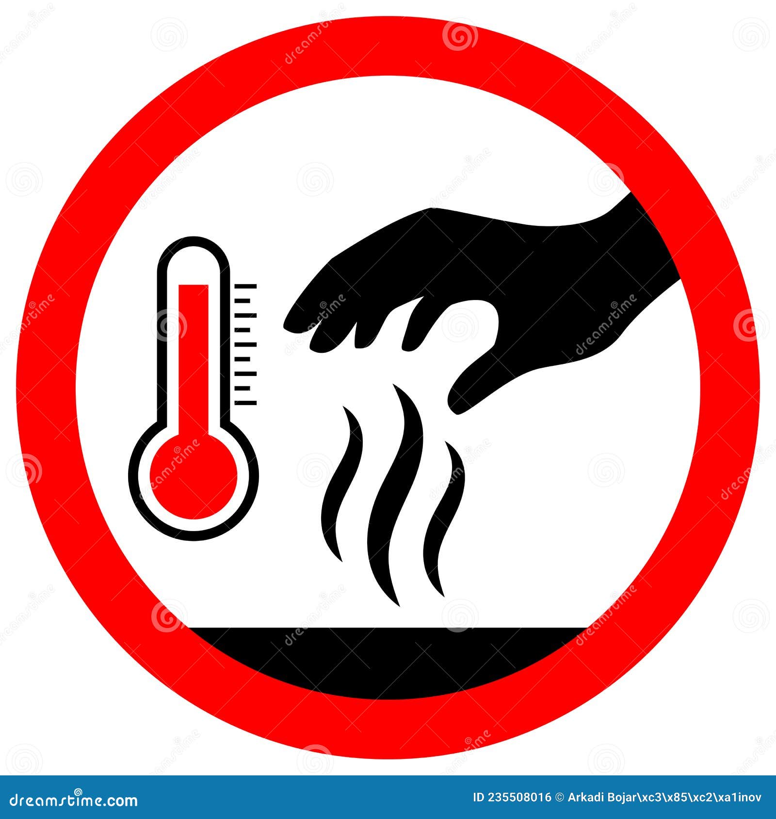 Do Not Touch, Hot Surface Hazard Sign Stock Vector - Illustration of ...