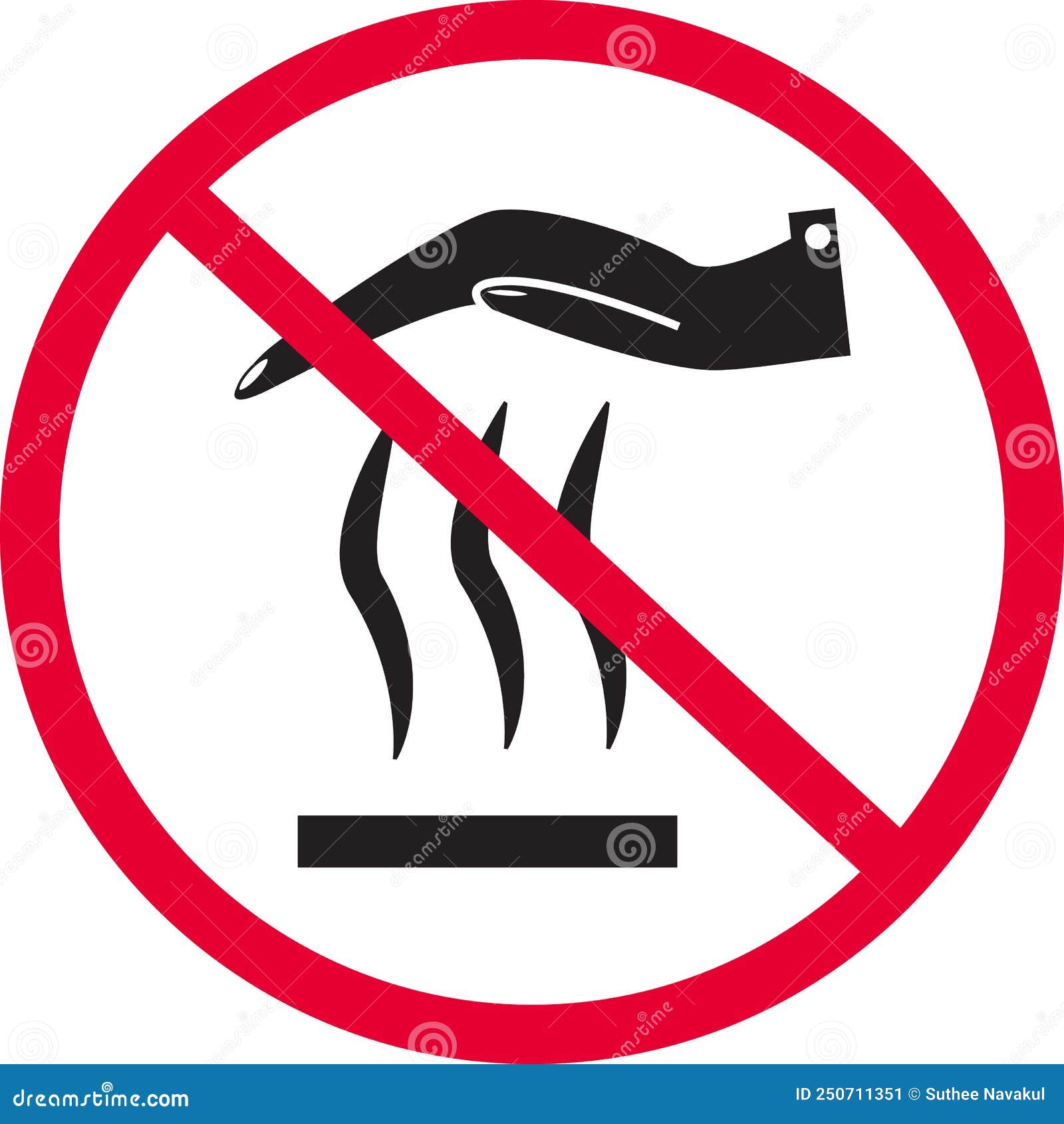 Do Not Touch Hot Surface on White Background. Warning Dangerous Sign ...