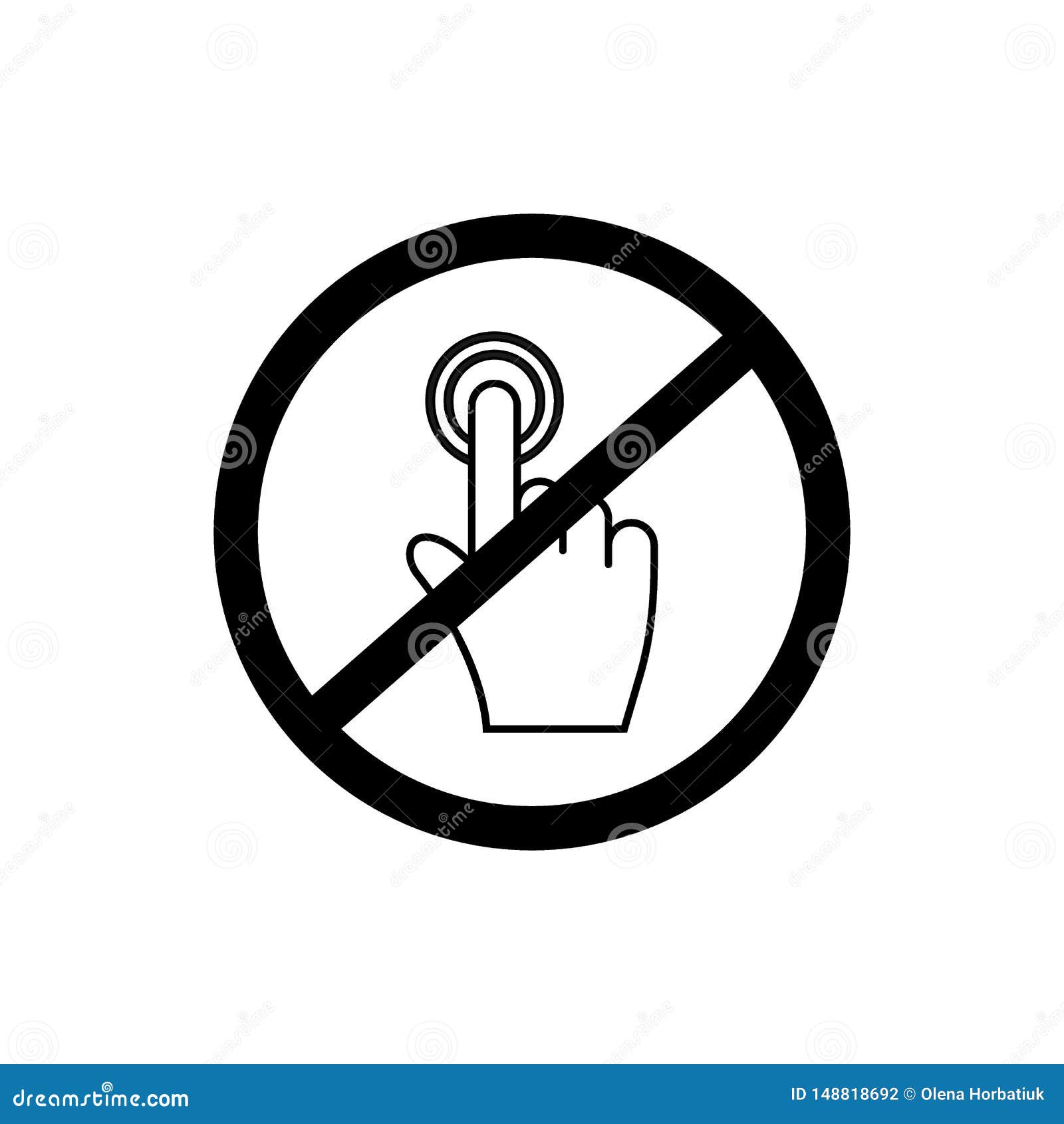 Do Not Touch Icon. Hand Forbidden Sign, No Entry, Do Not Touch, Don`t ...