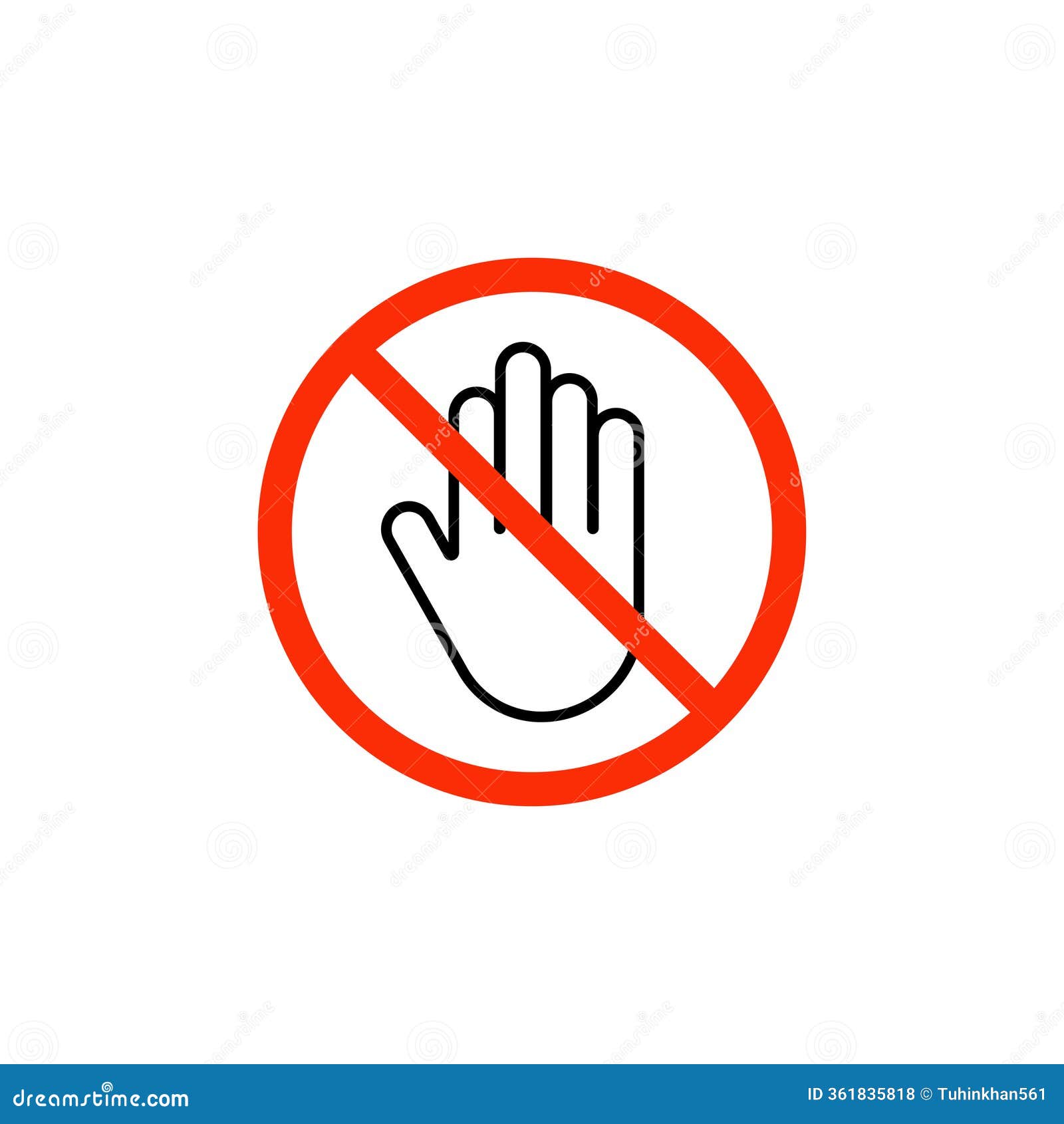 Do Not Touch Icon. No Entry Icon, Hand Stop Sign, Warning Forbidden ...