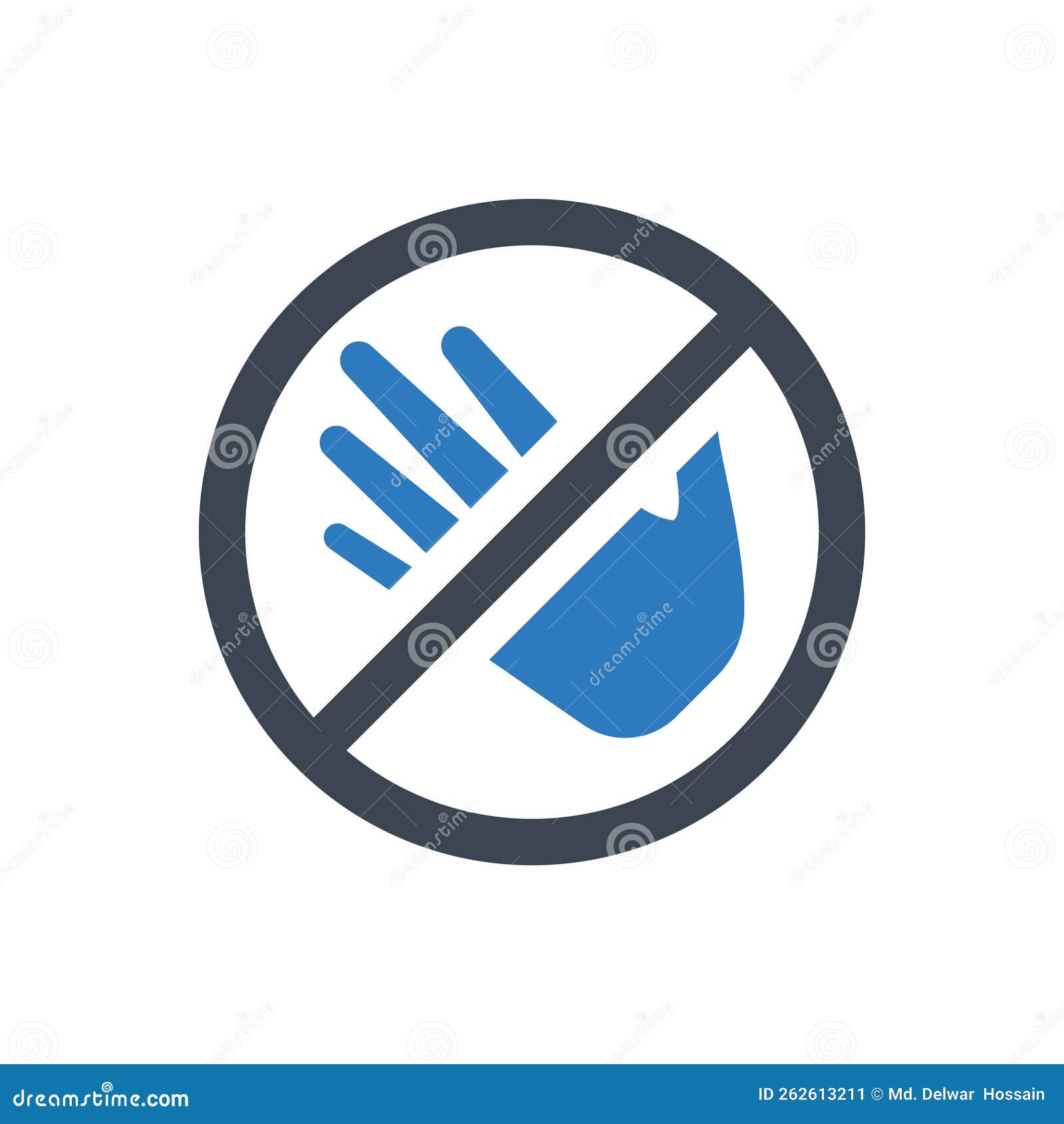 Do not touch icon stock vector. Illustration of prevention - 262613211