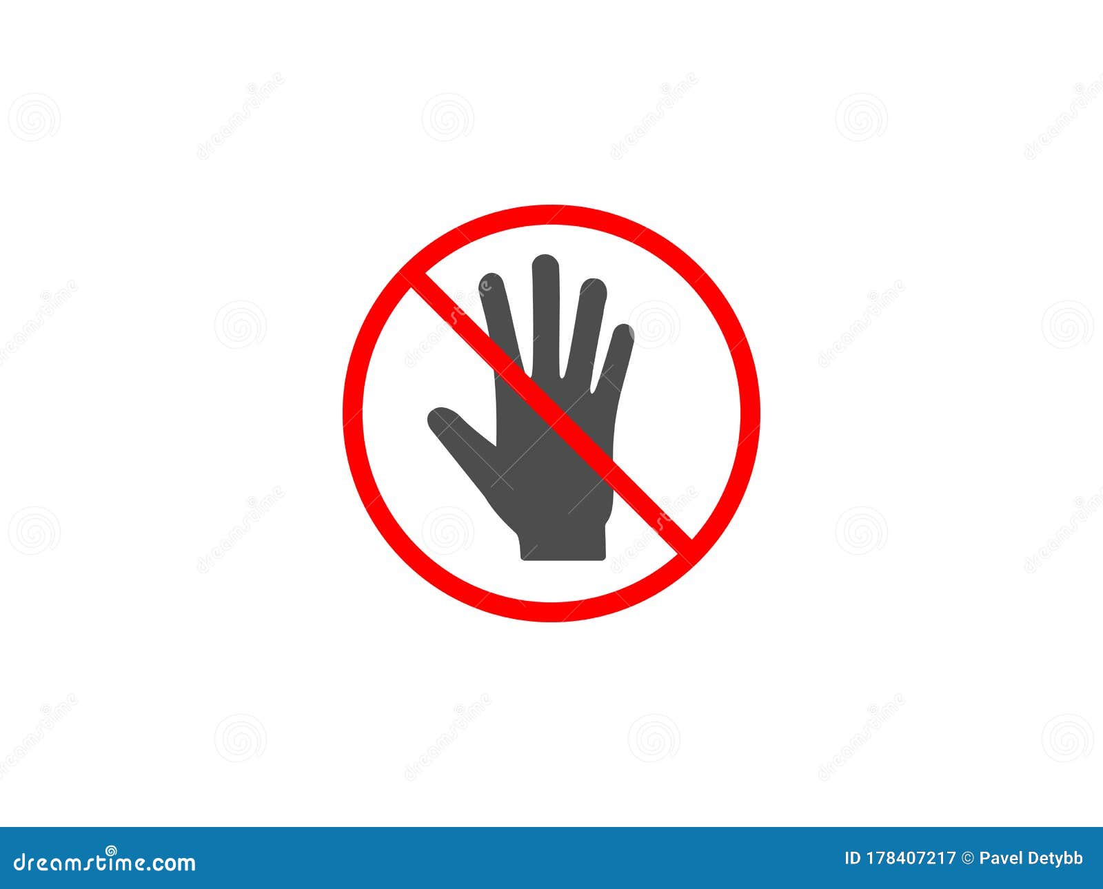 Do Not Touch Icon. Vector Illustration, Flat Design. Stock Vector ...