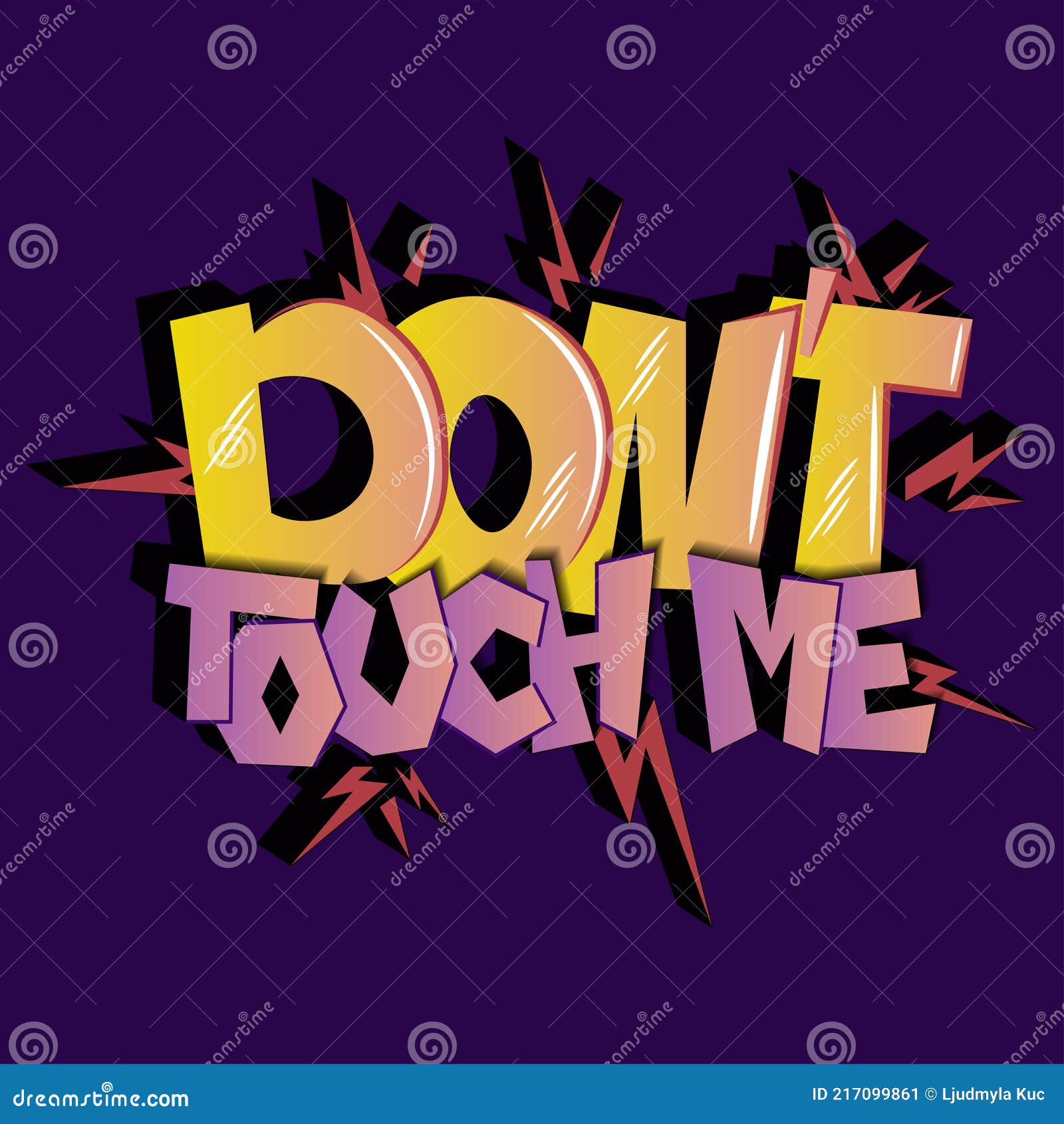 Do not touch me stock vector. Illustration of phrase - 217099861