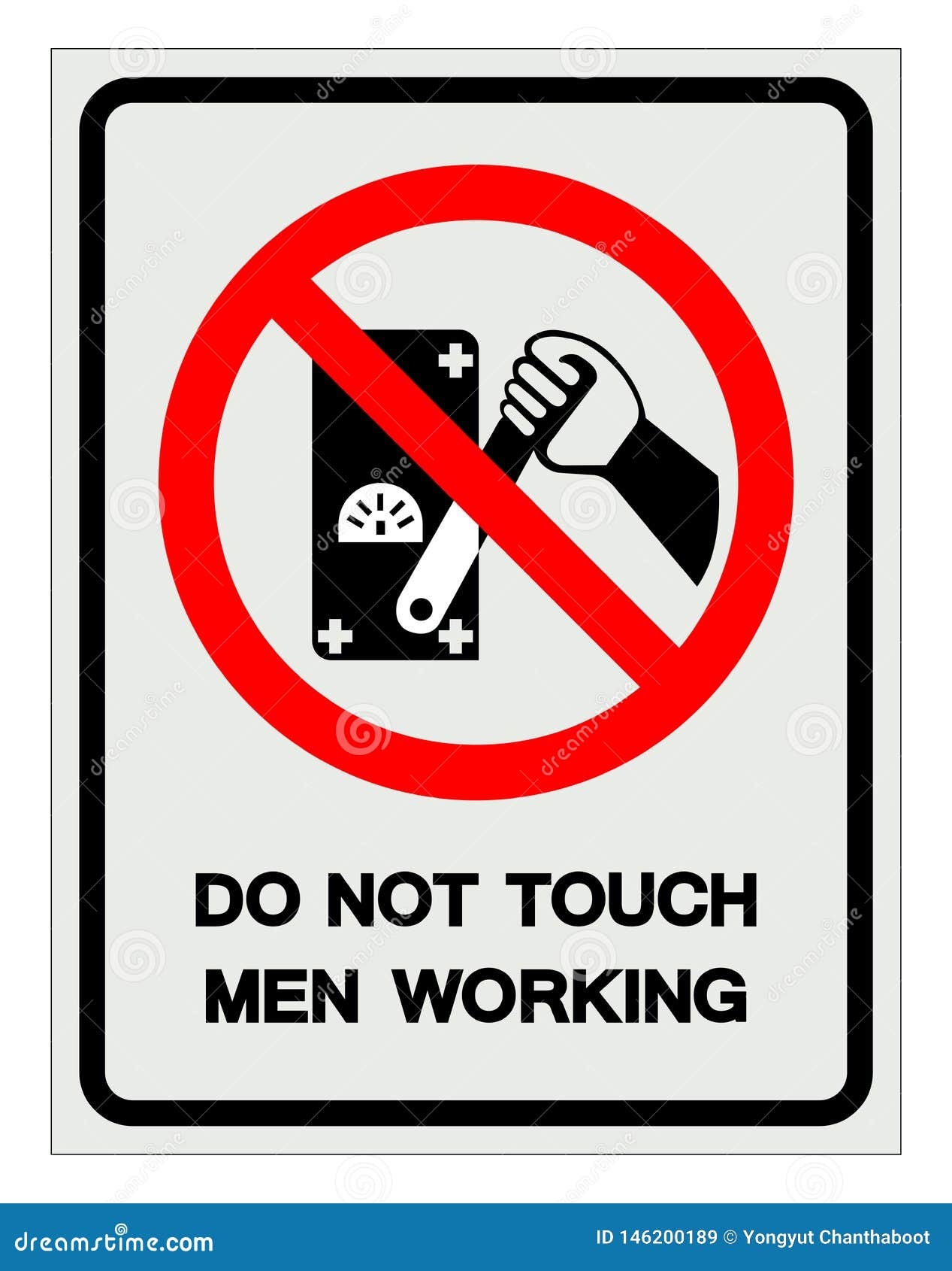 Do Not Touch Men Working Symbol Sign, Vector Illustration, Isolate on ...