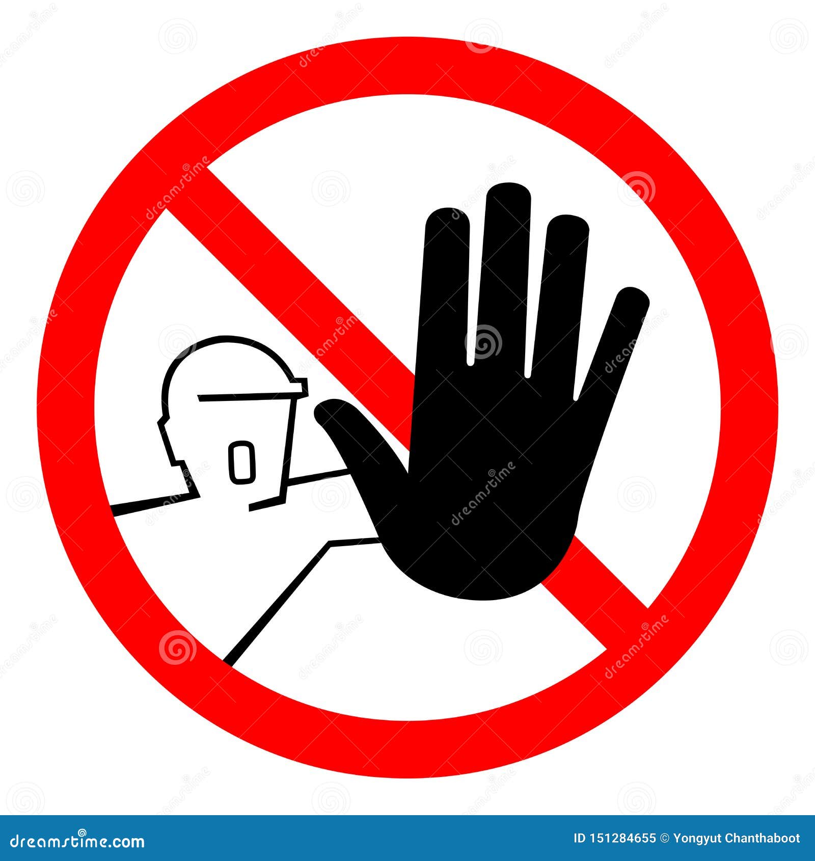 Do Not Touch,No Entry For Unauthorized Persons Symbol Sign, Vector ...