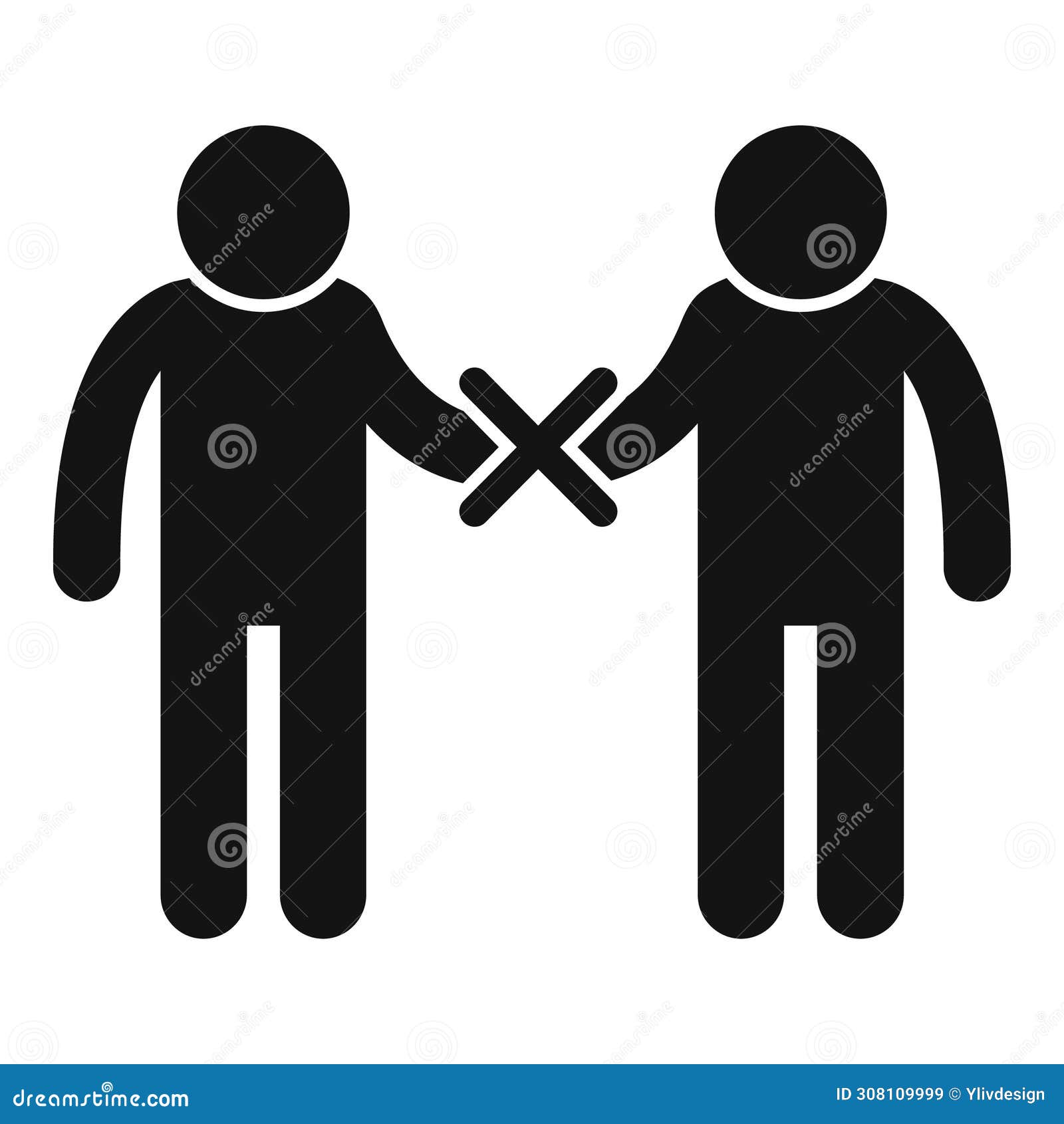 Do Not Touch Person Icon Simple Vector. Avoid Contact Stock Vector ...