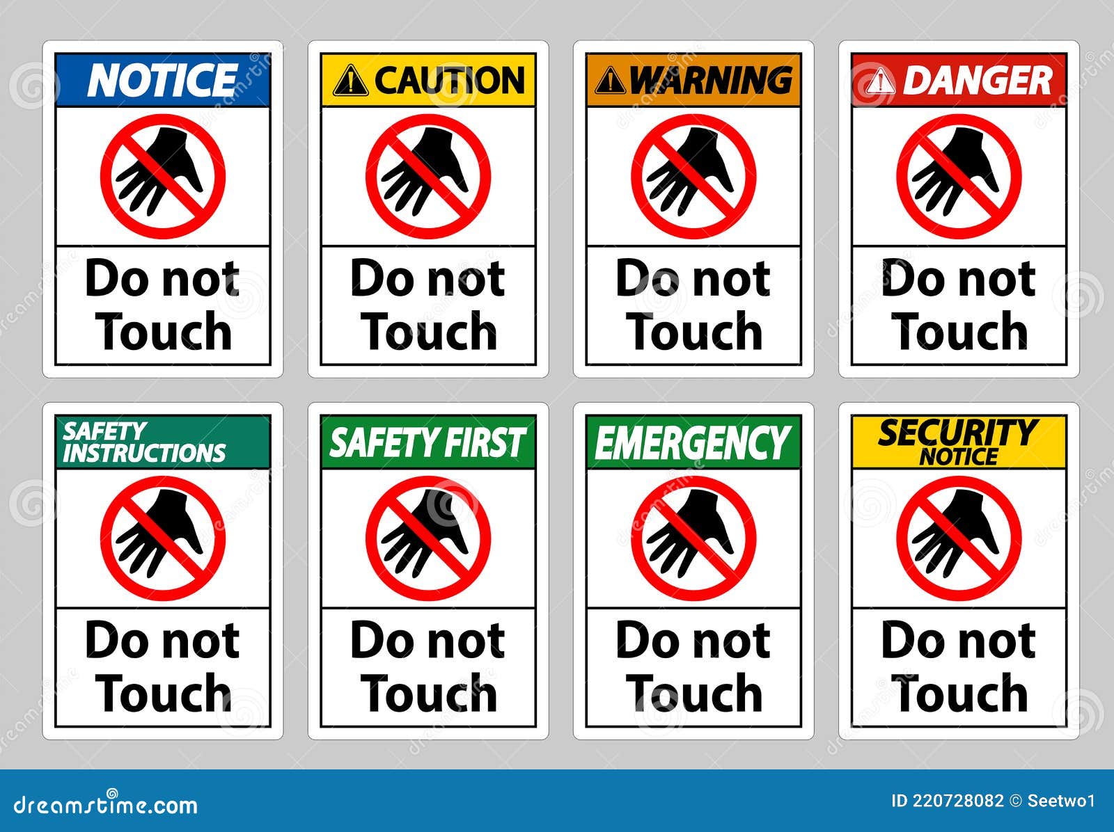 Don`t Touch Please Sign, No Entry Sign, Prohibition Symbol, Isolated On ...