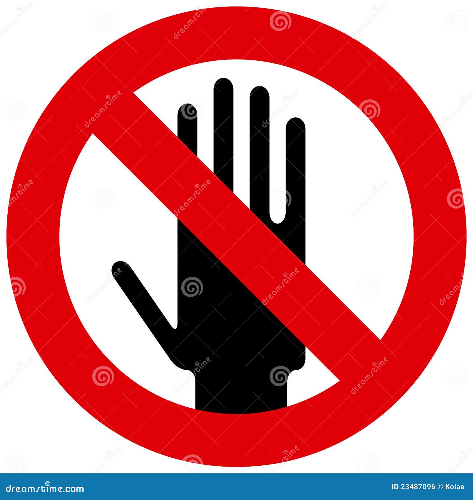 No Touch Sign, Vector Caution Sign With Hand Palm | CartoonDealer.com ...