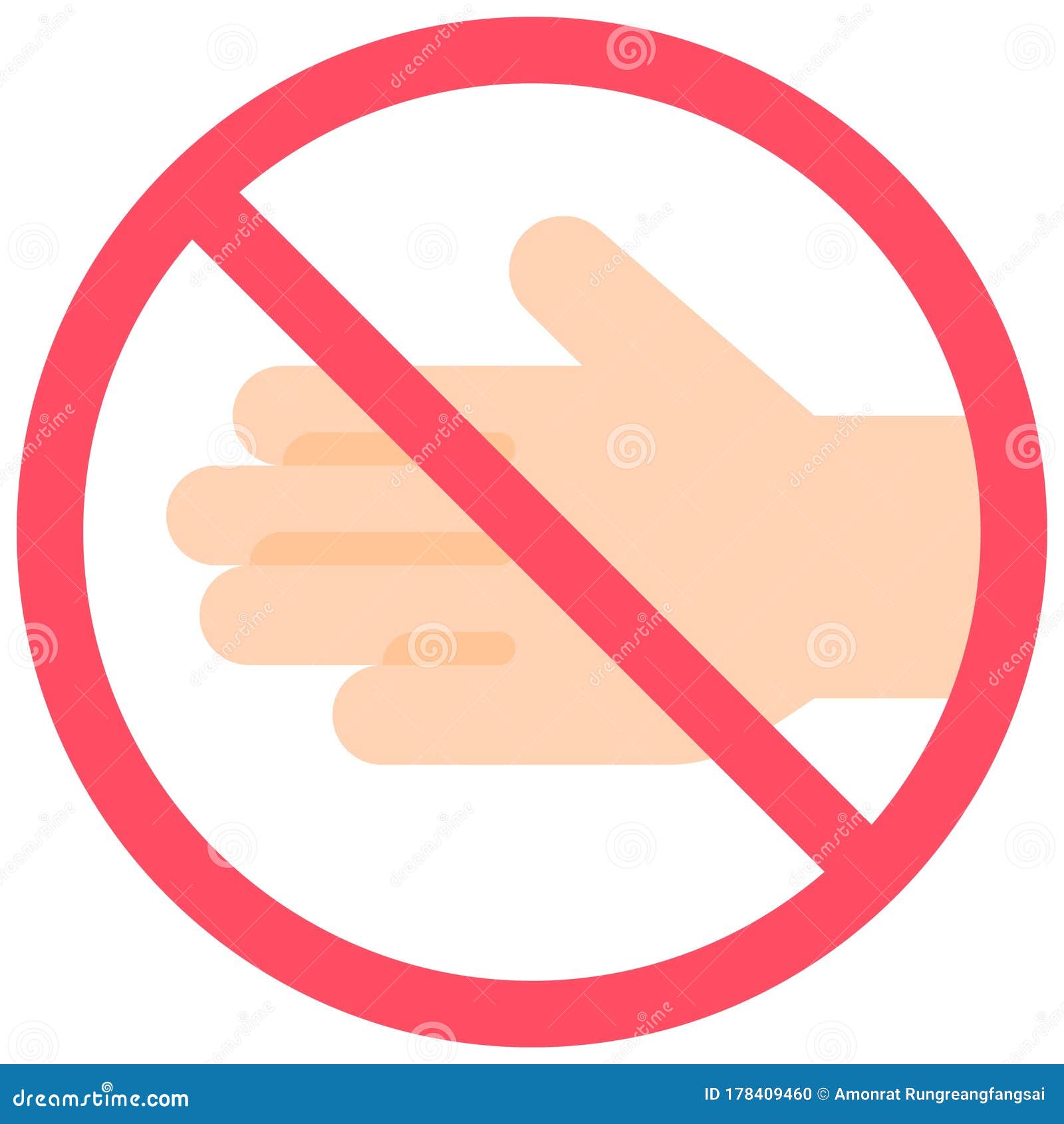 No Touch Sign, Vector Caution Sign With Hand Palm | CartoonDealer.com ...