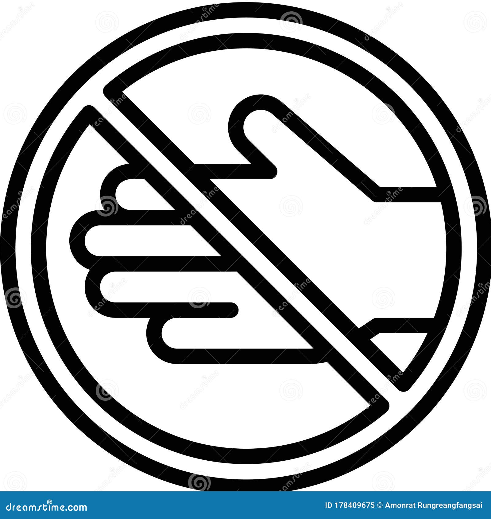 Do Not Touch Sign Vector Illustration, Line Style Icon Stock Vector ...