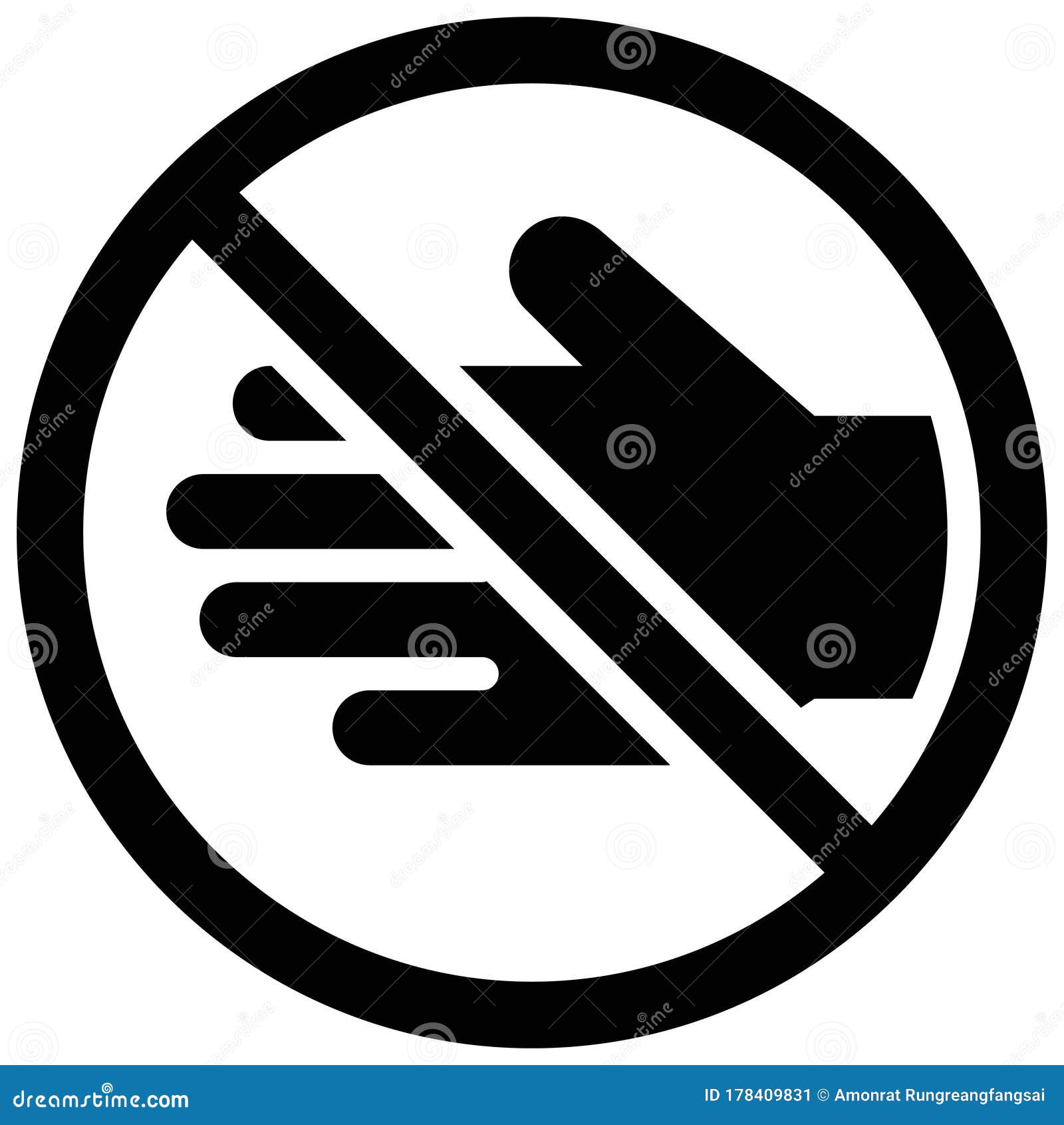 Do Not Touch Sign Vector Illustration, Solid Style Icon Stock Vector ...
