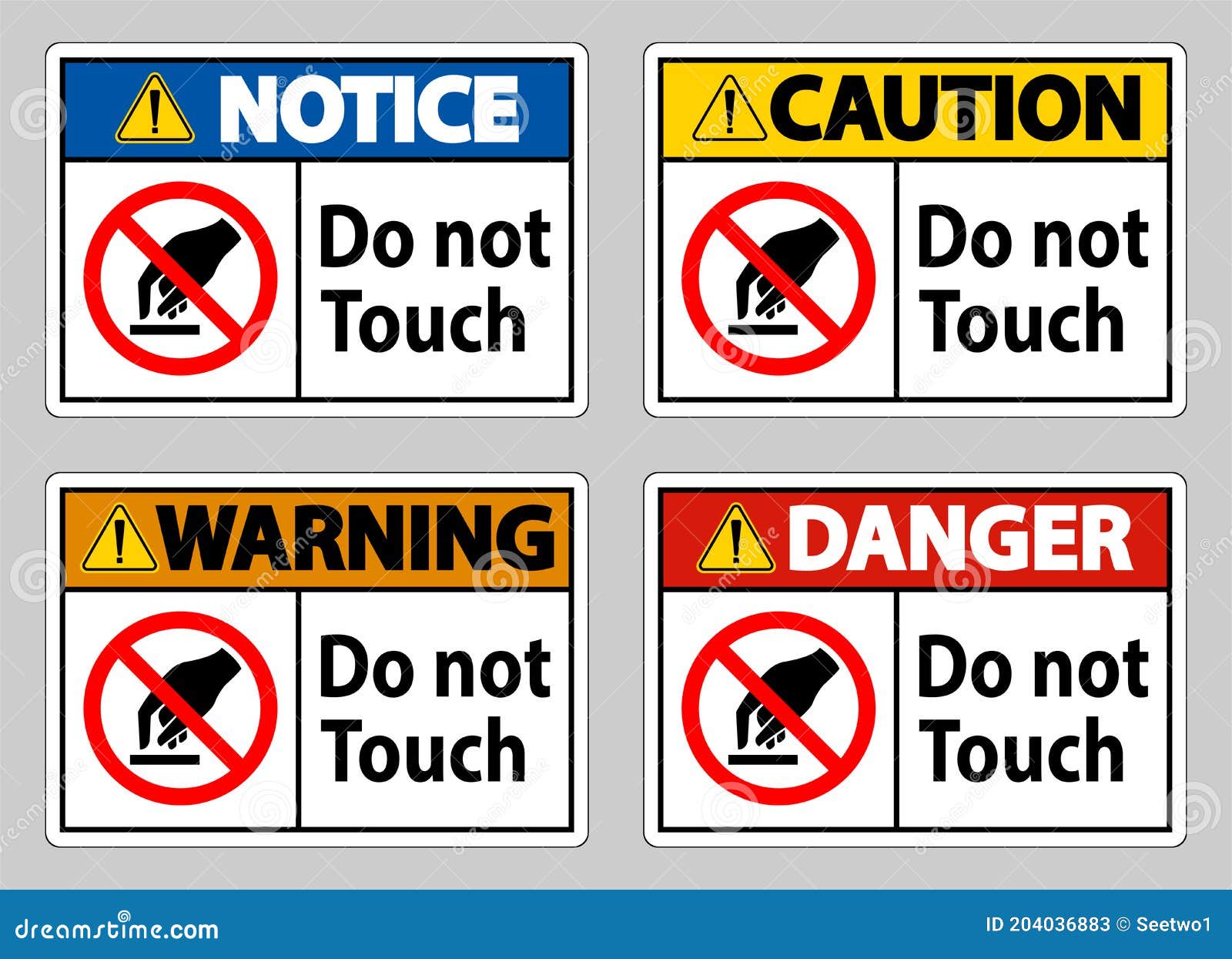 Do Not Touch Symbol Sign Isolate on White Background Stock Vector ...