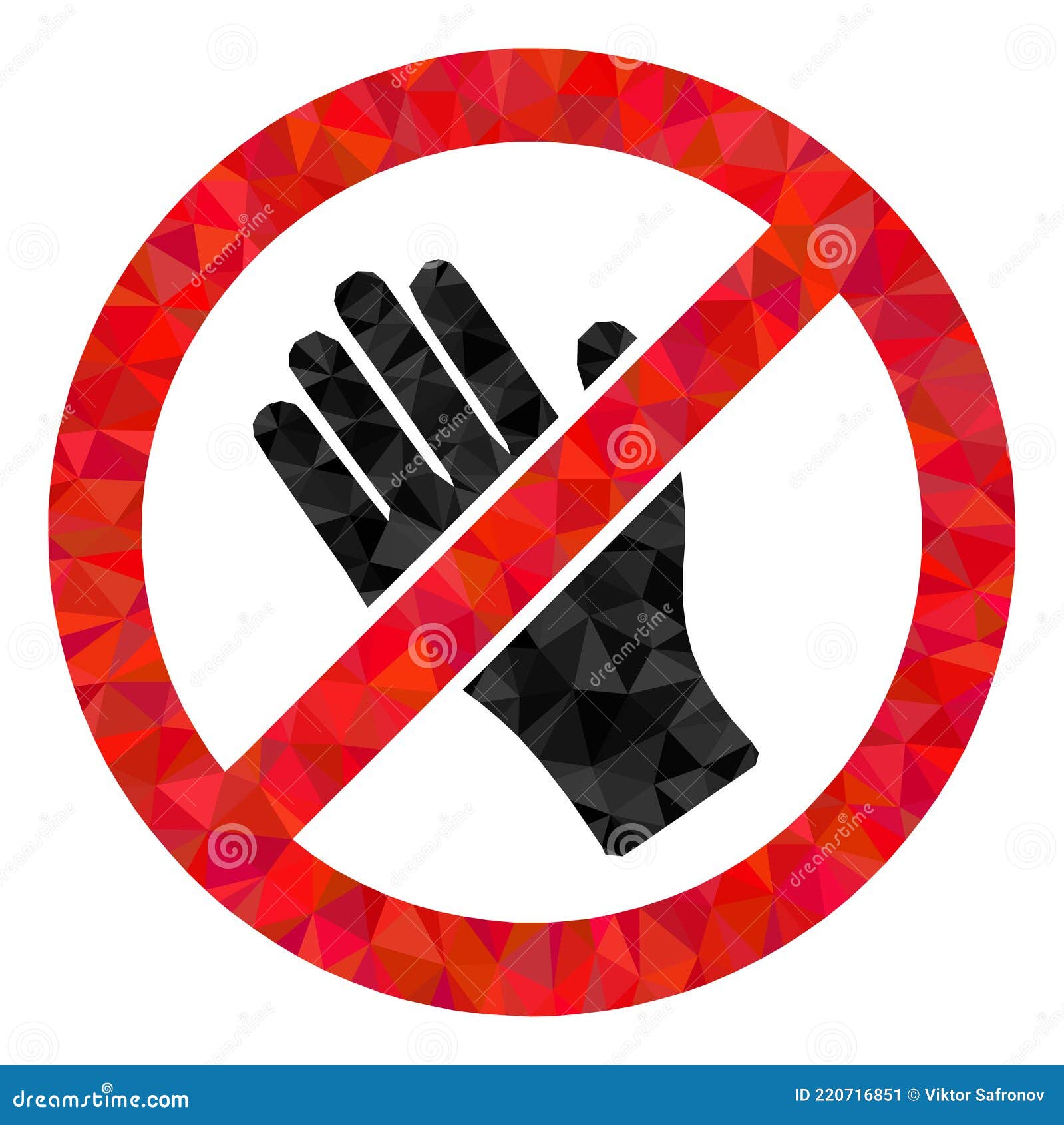 Do Not Touch Triangle Filled Icon Stock Vector - Illustration of palm ...