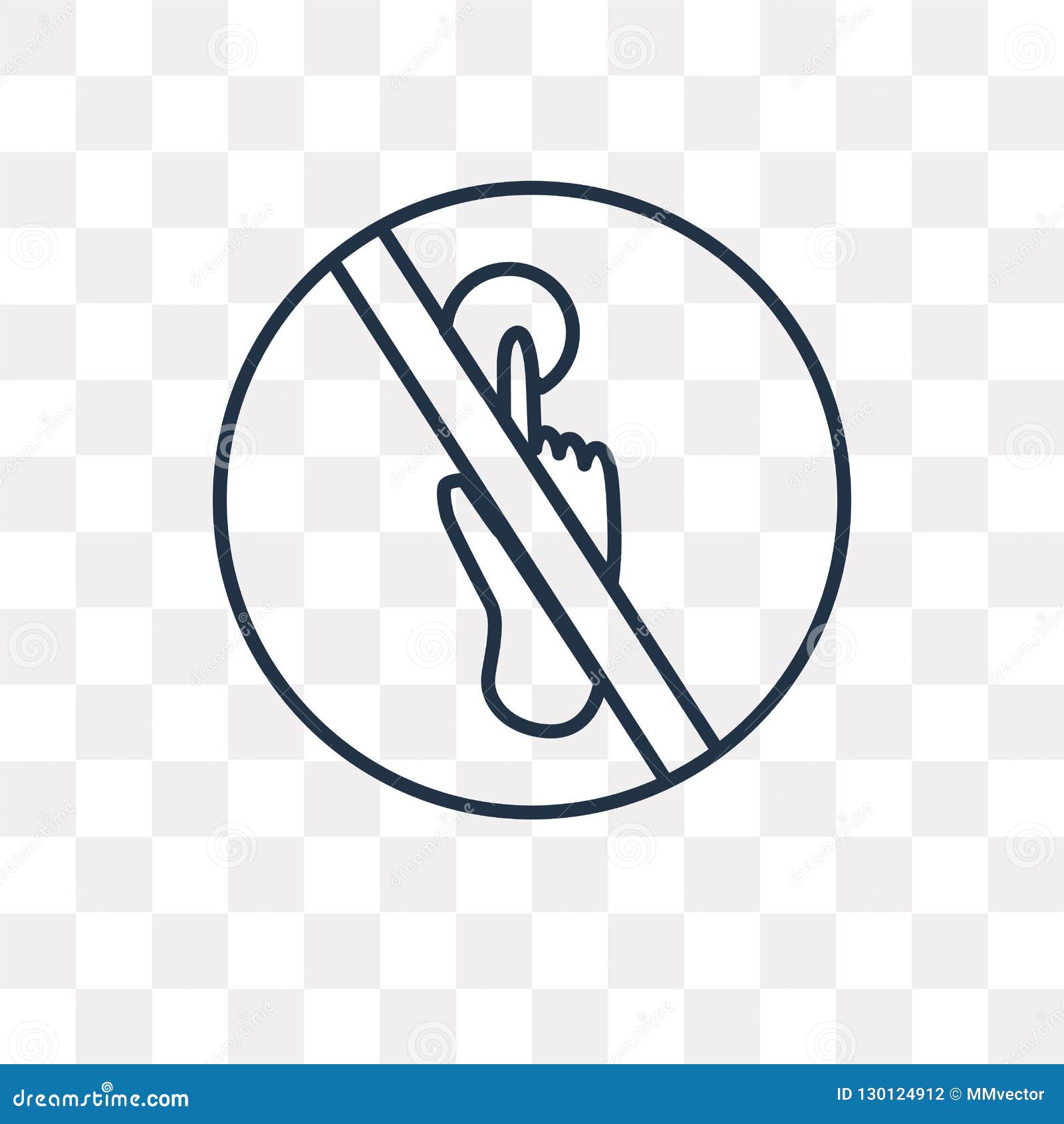 Do Not Touch Vector Icon Isolated on Transparent Background, Lin Stock ...