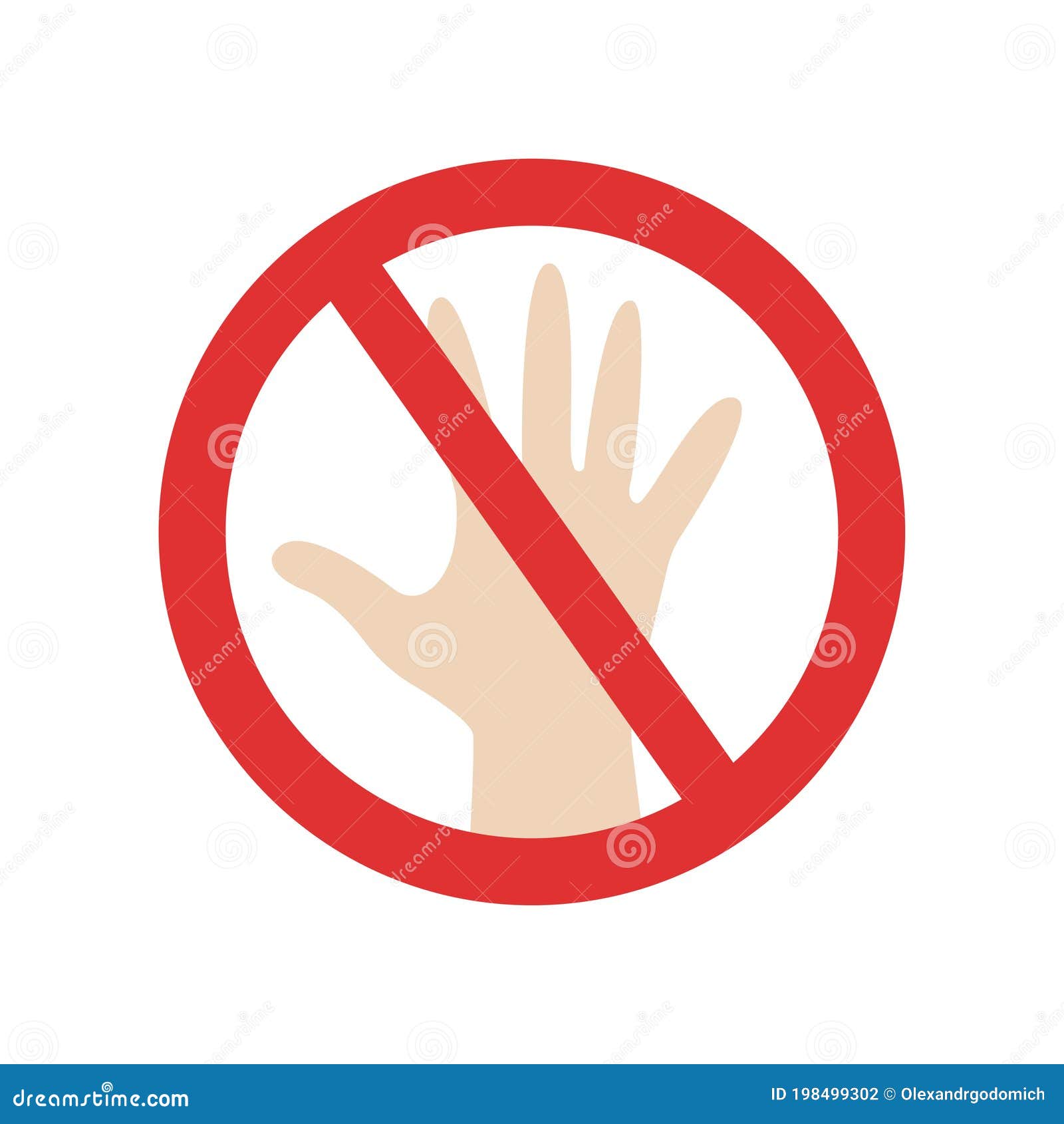 Do Not Touch Vector Sign. Crossed Hand Prohibited Symbol Stock ...