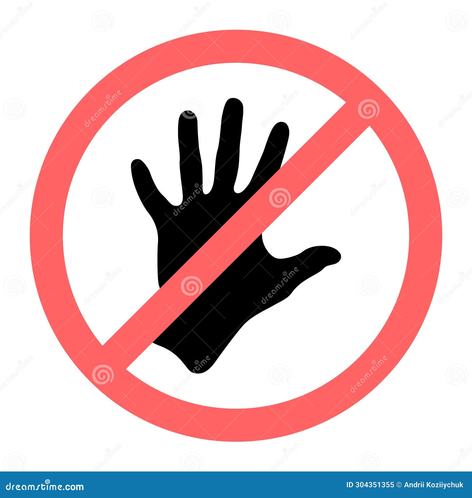 Do Not Touch Vector Sign. Prohibition Sign on Hand Vector Icon. Vector ...