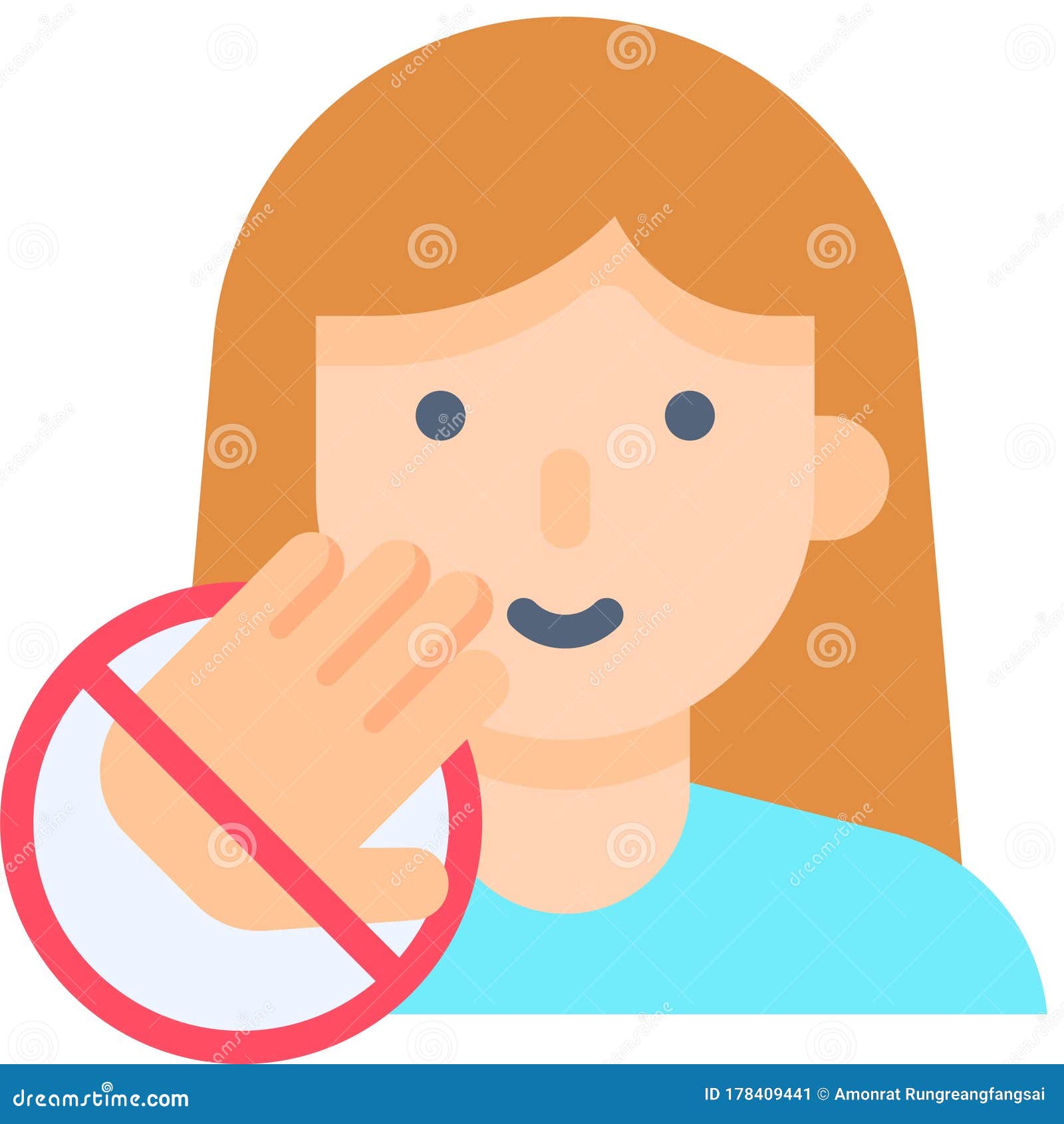 Do Not Touch Your Face, Flat Style Icon Stock Vector - Illustration of ...