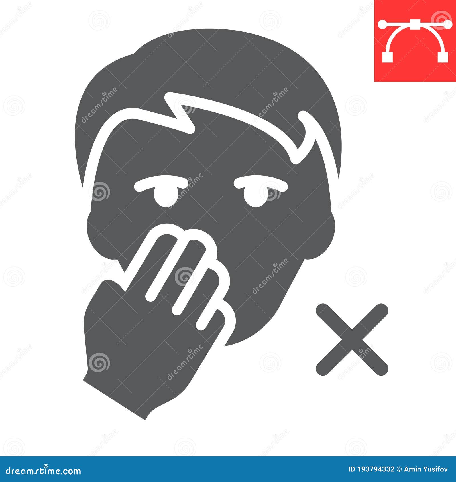 Do Not Touch Your Face Colorful Pictogram Vector Illustration ...