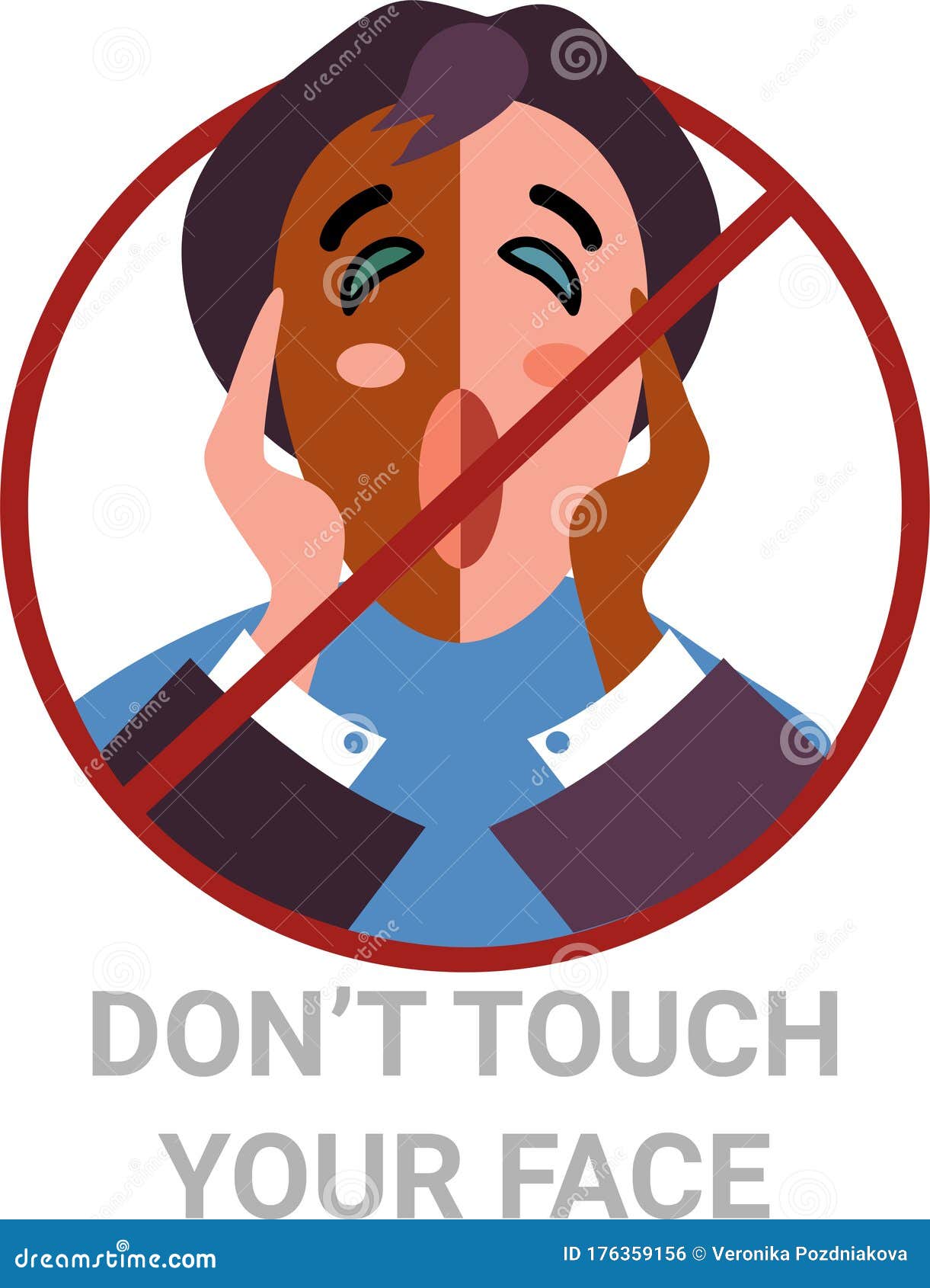 Do Not Touch Your Face with Your Hands. Do Not Panic Stock Vector ...