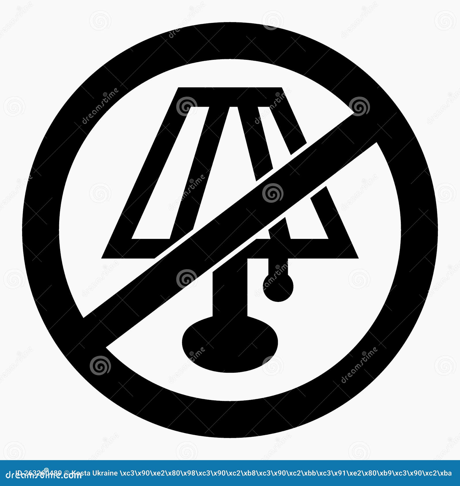 Do not turn on the lamp stock vector. Illustration of restrict - 263260489
