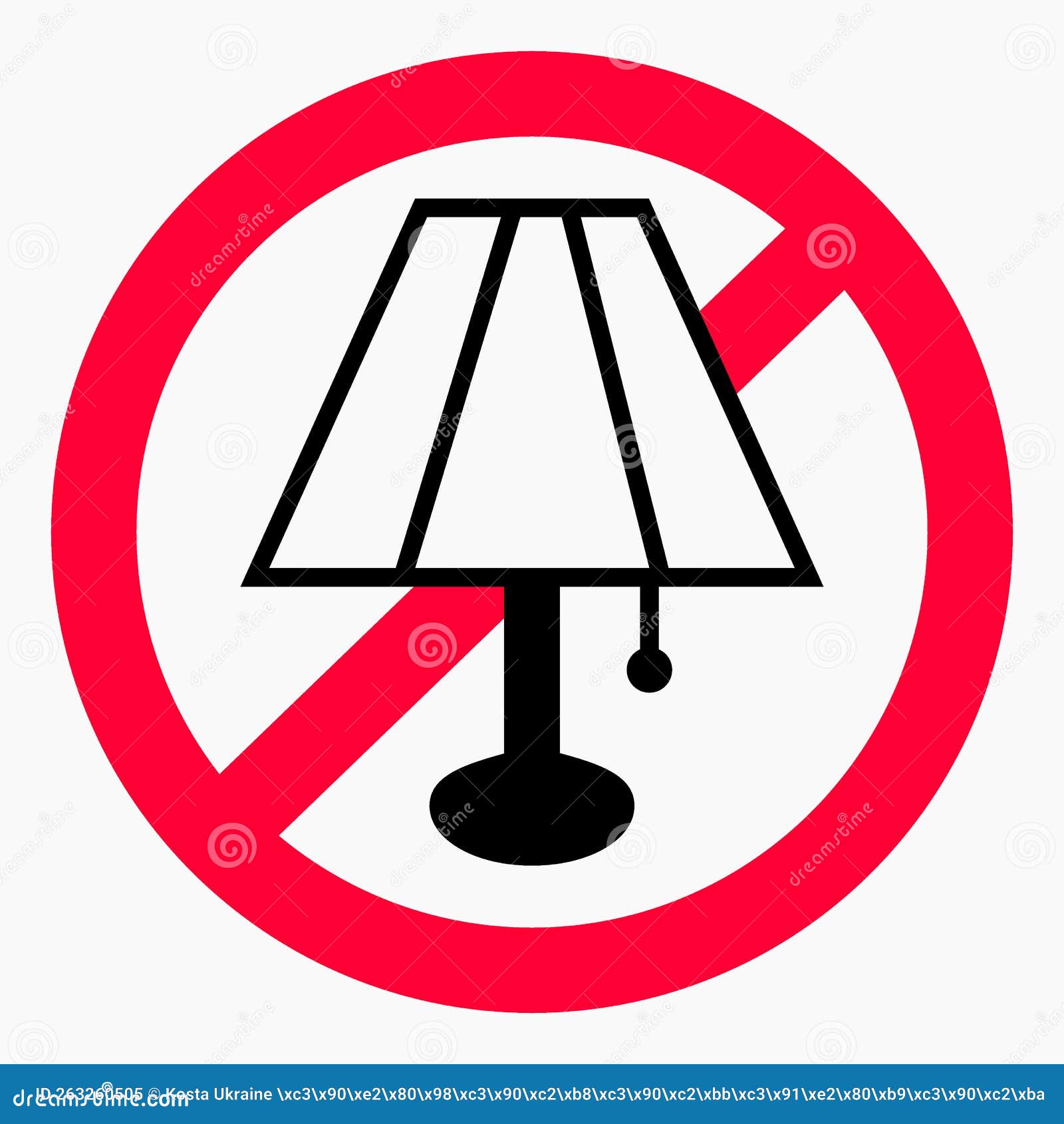 Do not turn on the lamp stock vector. Illustration of information ...