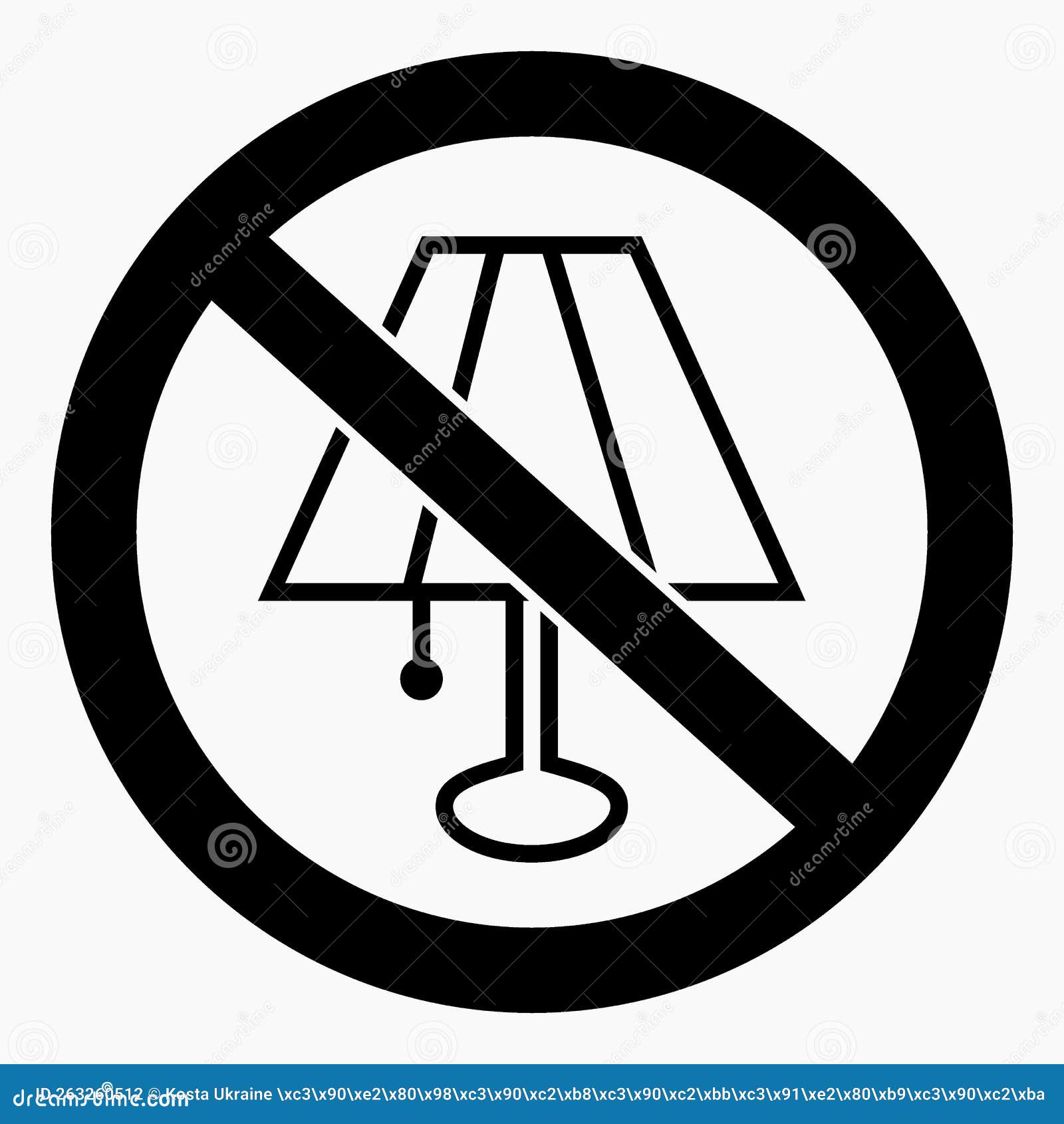Do not turn on the lamp stock vector. Illustration of prohibition ...