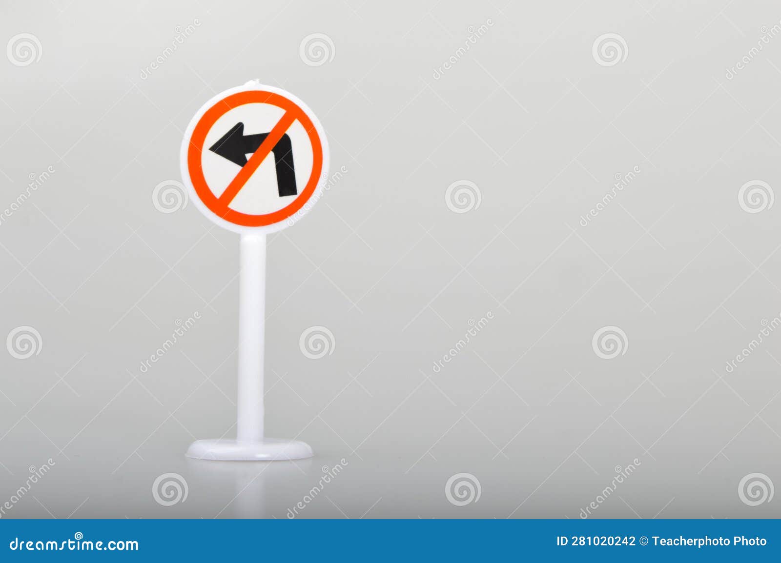 Do Not Turn Left Traffic Road Sign. Copy Space for the Text Stock Photo ...