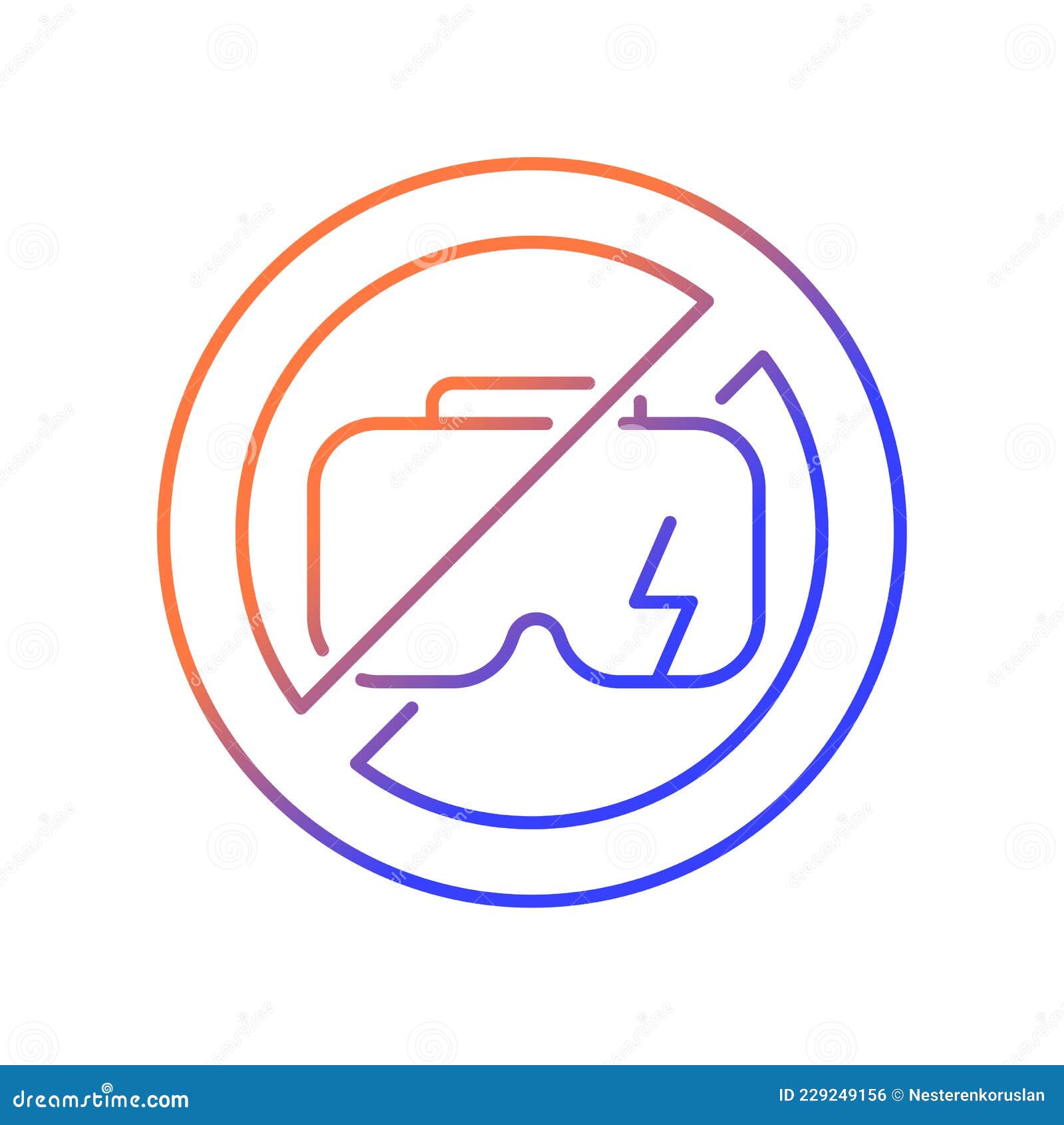 Do Not Use when Broken Gradient Linear Vector Manual Label Icon Stock ...