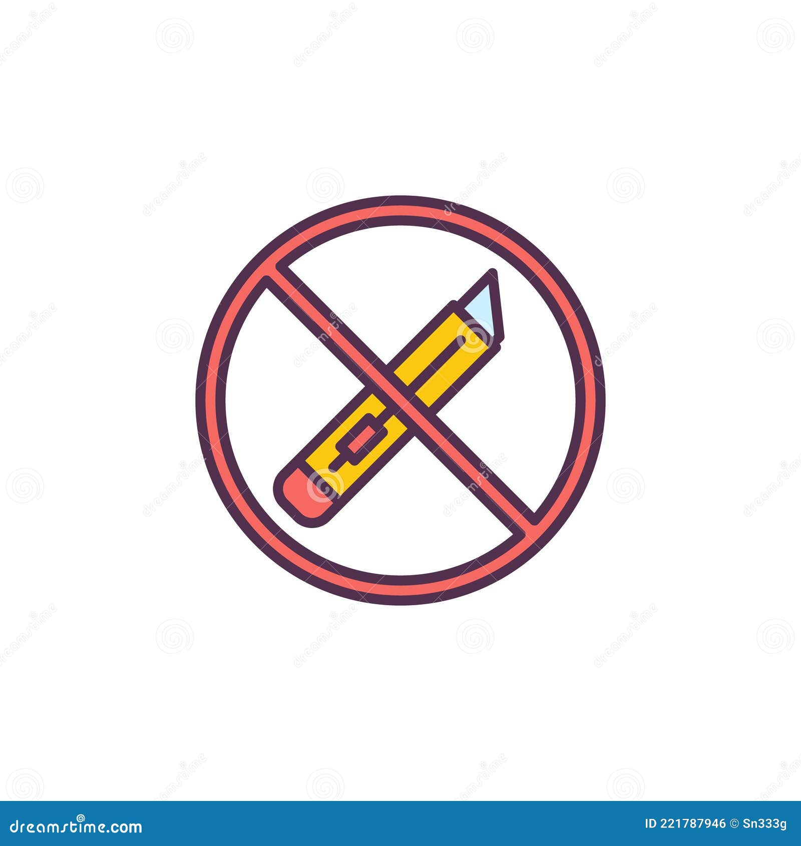 Do Not Use Cutter Tool Vector Concept Round Colored Icon Stock Vector ...