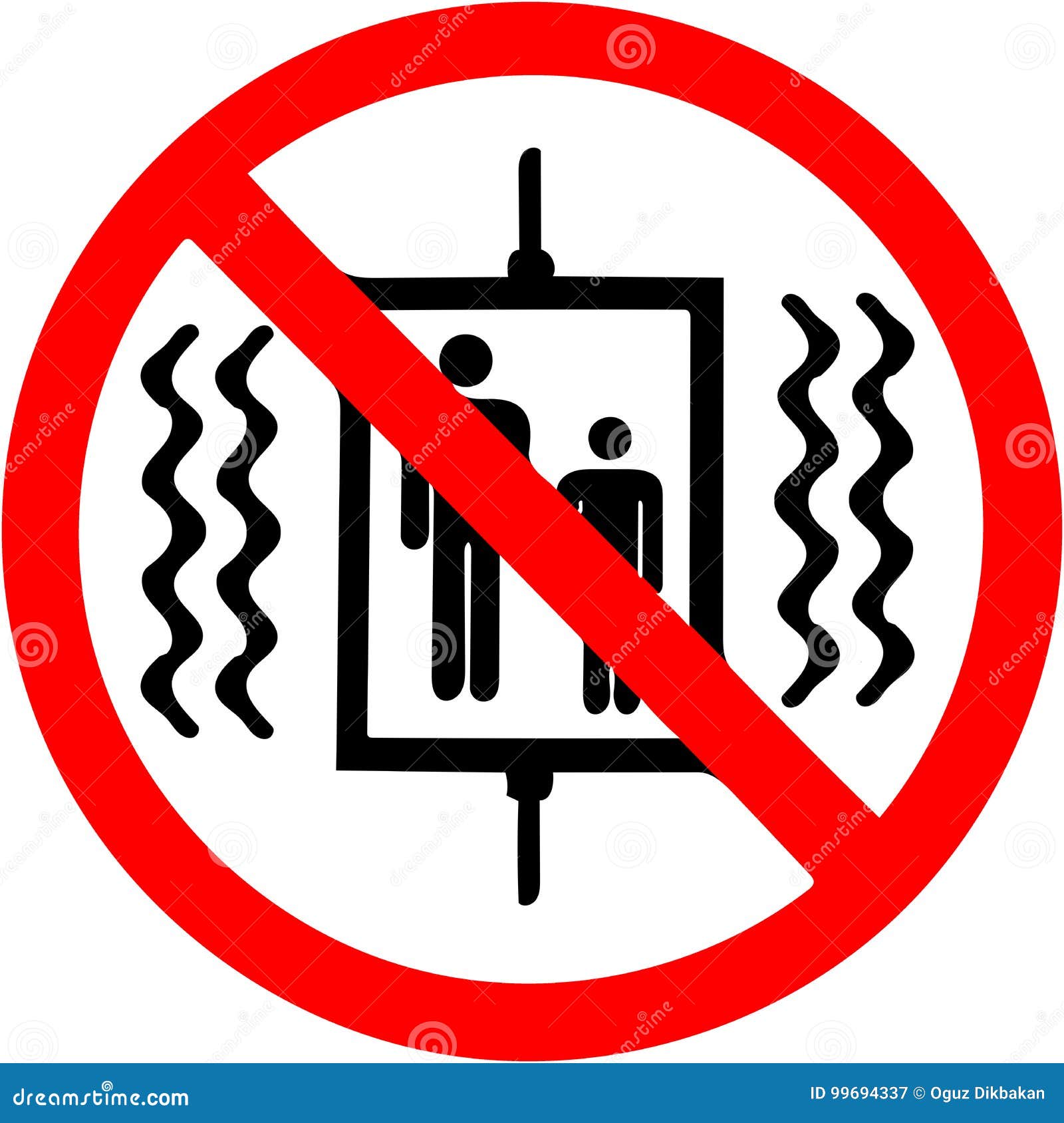 Do Not Use Elevator in Case of Earthquake Prohibition Sign. Stock ...