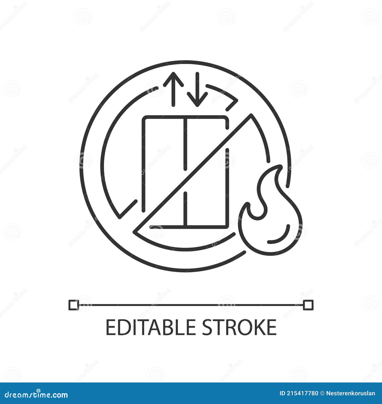 Do Not Use Elevator Linear Icon Stock Vector - Illustration of icon ...