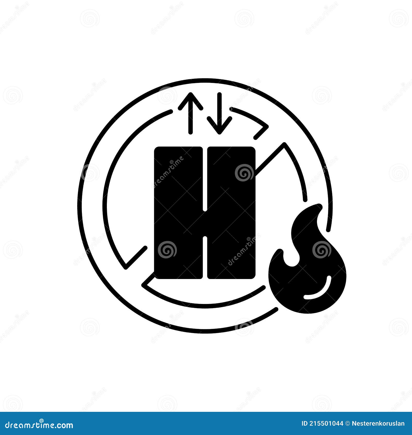 Do Not Use Elevator Linear Icon Stock Vector - Illustration of sign ...