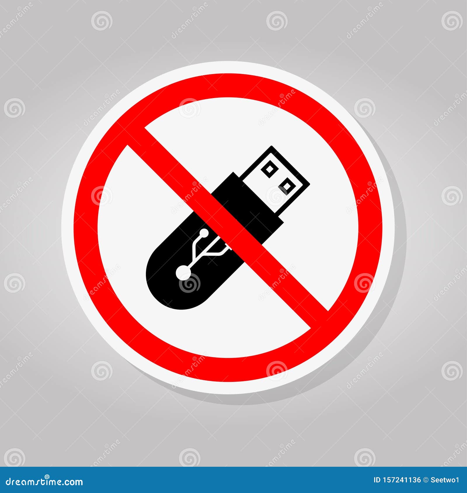 Do Not Use Flash Drive Symbol Sign Isolate on White Background,Vector ...