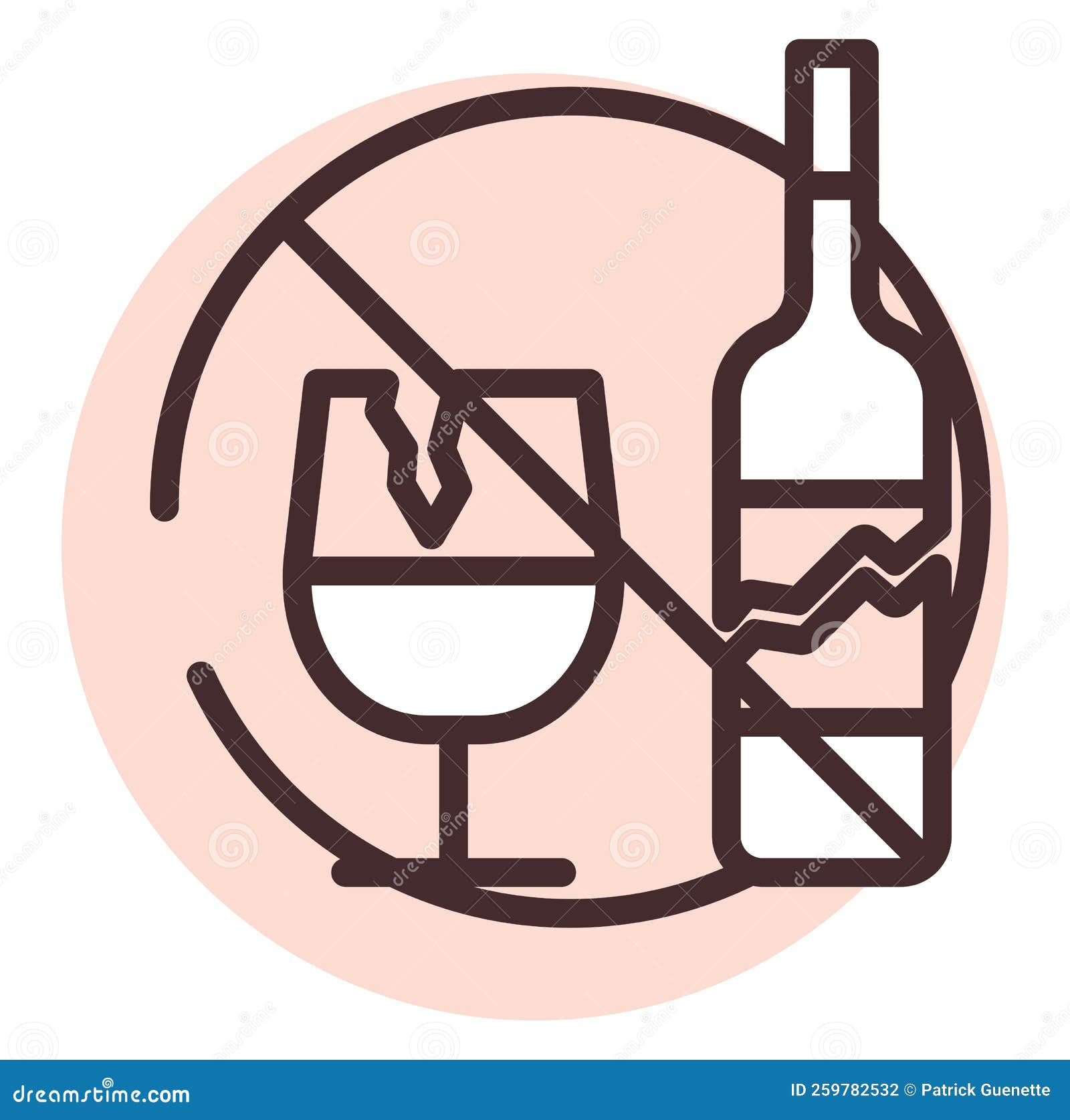 Do not use glass, icon stock vector. Illustration of background - 259782532