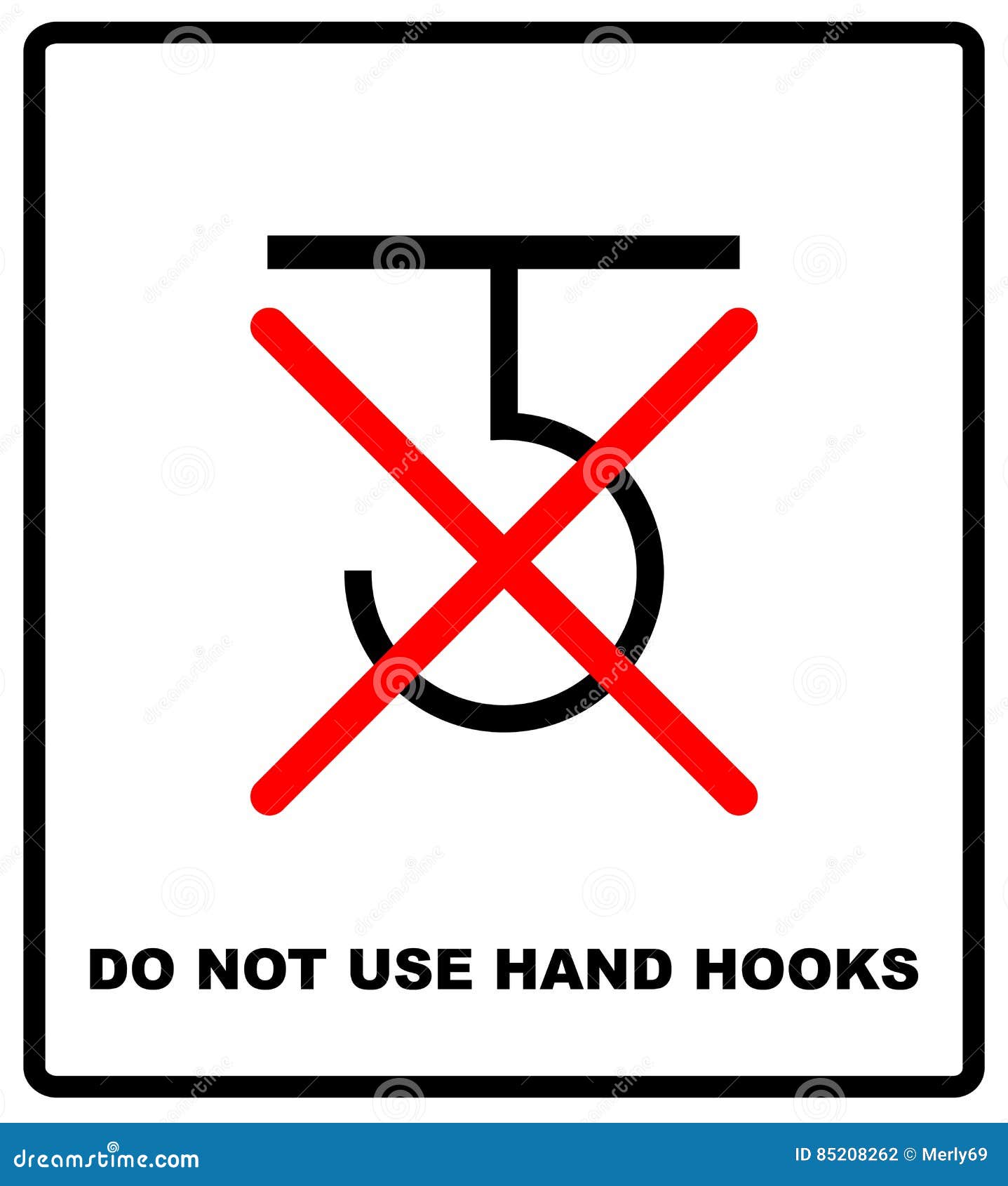 Warning Use Hooks Safety Body Only Symbol Sign ,Vector Illustration ...