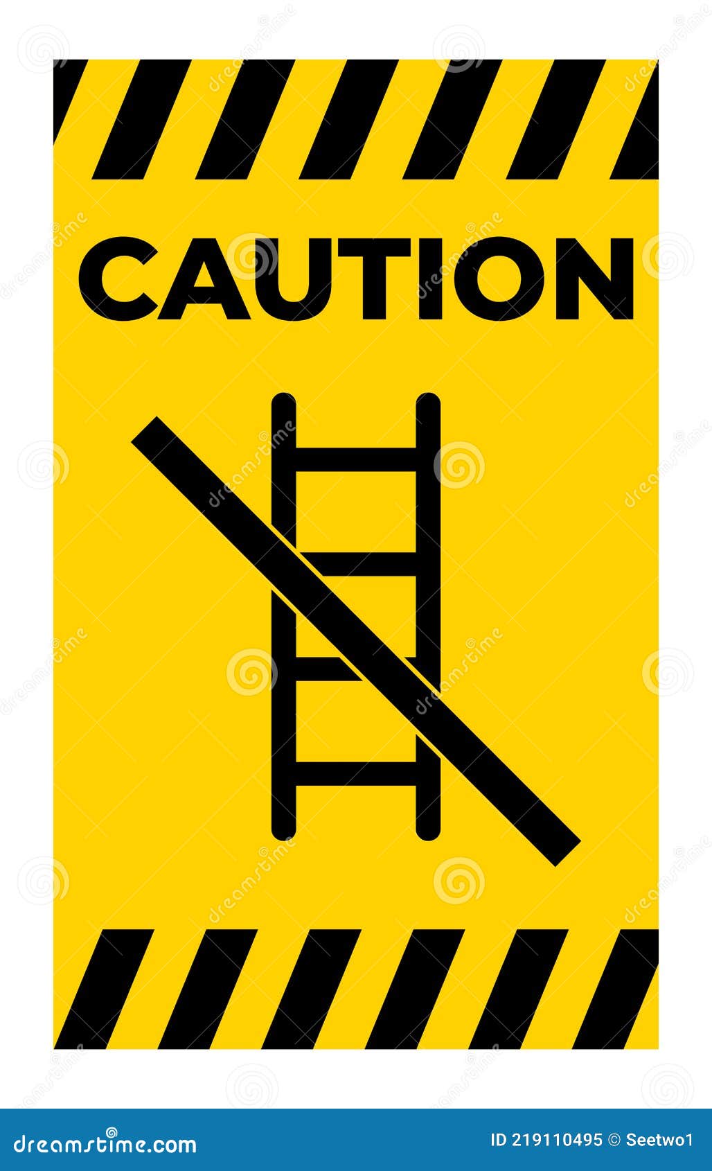 Do Not Use Ladders Symbol stock vector. Illustration of danger - 219110495