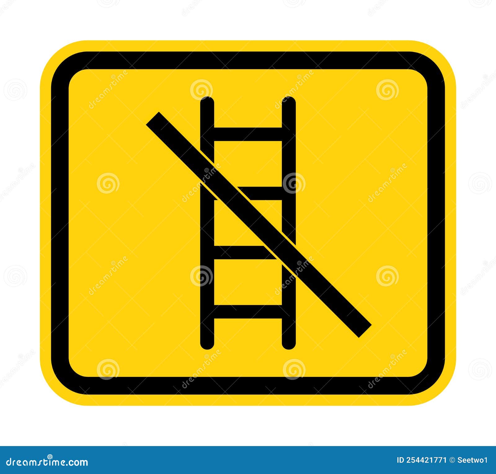 Do Not Use Ladders Symbol stock vector. Illustration of clip - 254421771