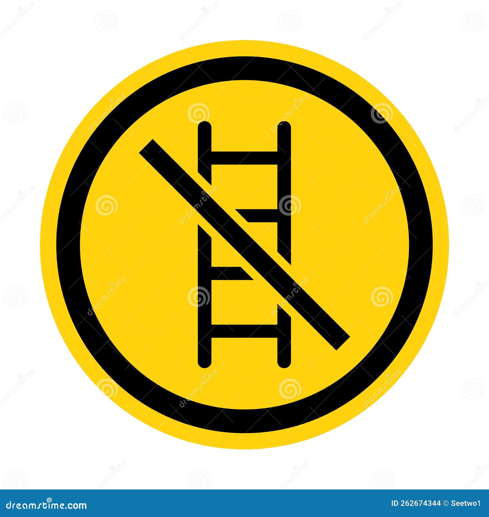 Do Not Use Ladders Symbol stock vector. Illustration of circle - 262674344