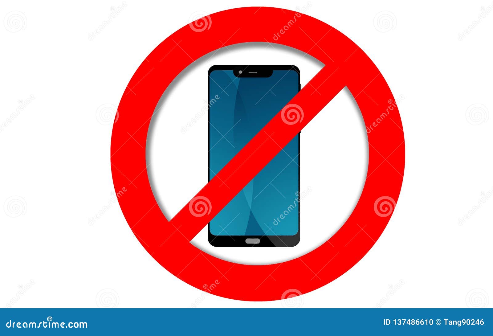 Do Not Use Mobile Phone Sign Stock Illustration - Illustration of ...